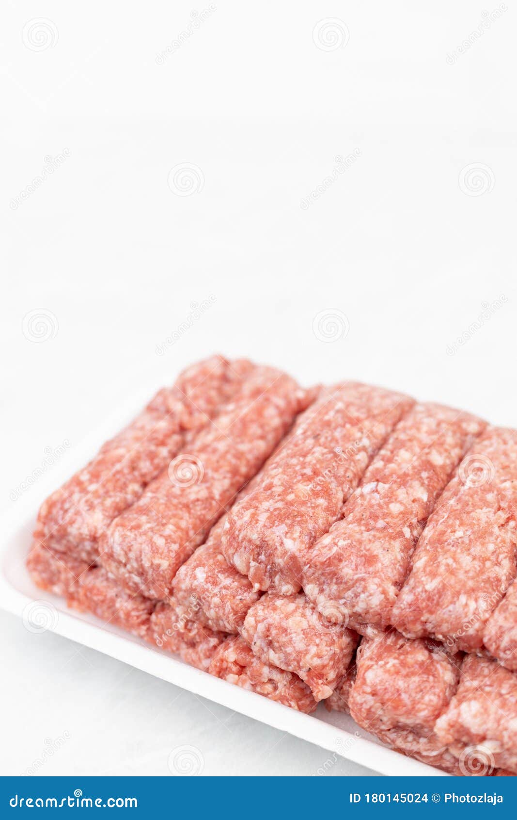 Raw Kebabs with Copy Space Above White Background Stock Photo - Image ...