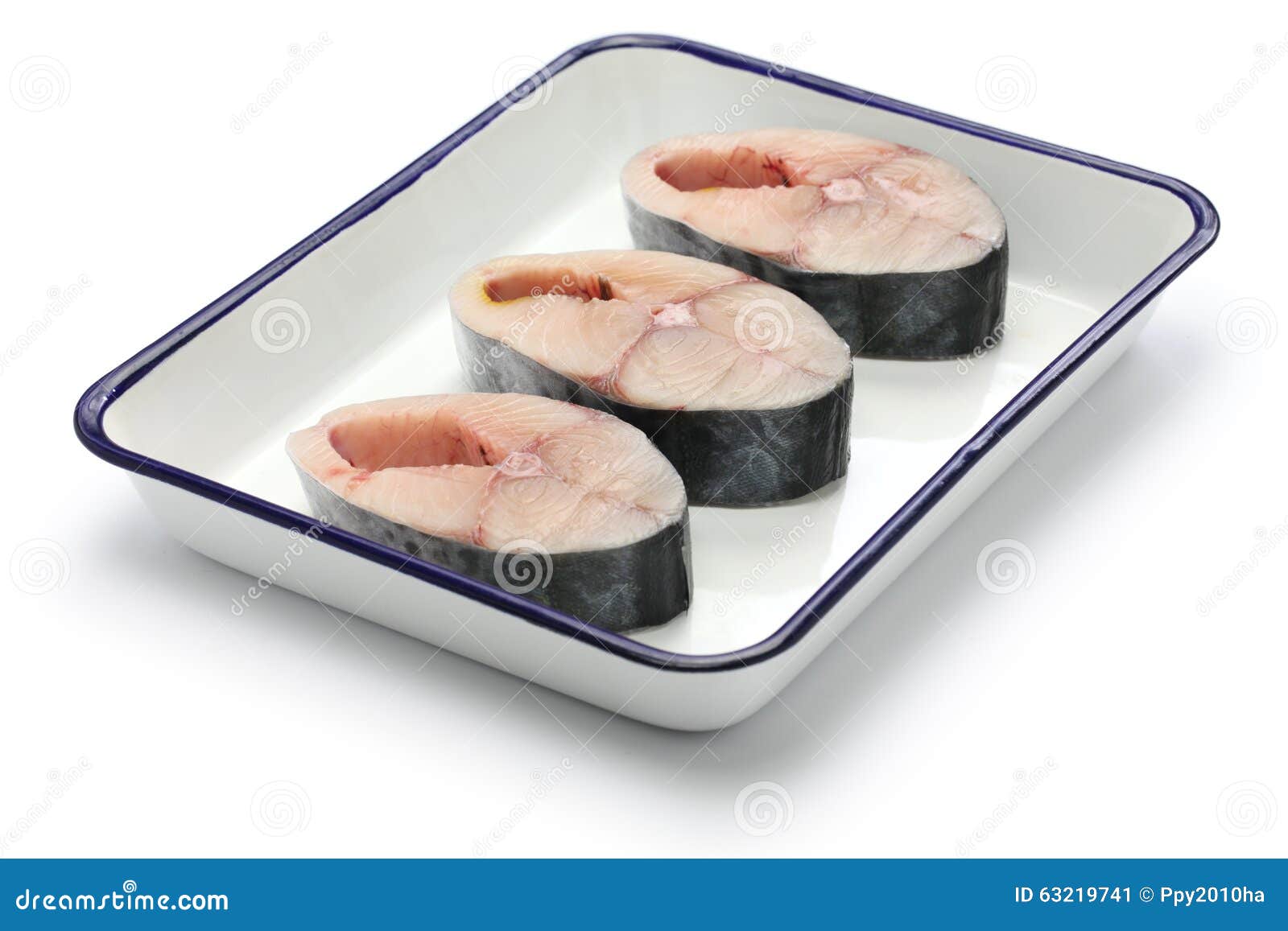 Raw king mackerel slices stock image. Image of round - 63219741