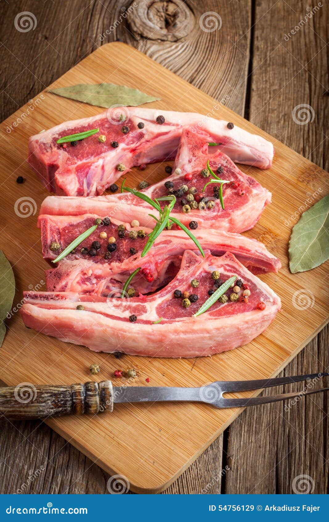 Raw Lamb Chop Ready for Frying. Stock Image - Image of pepper, sheep ...