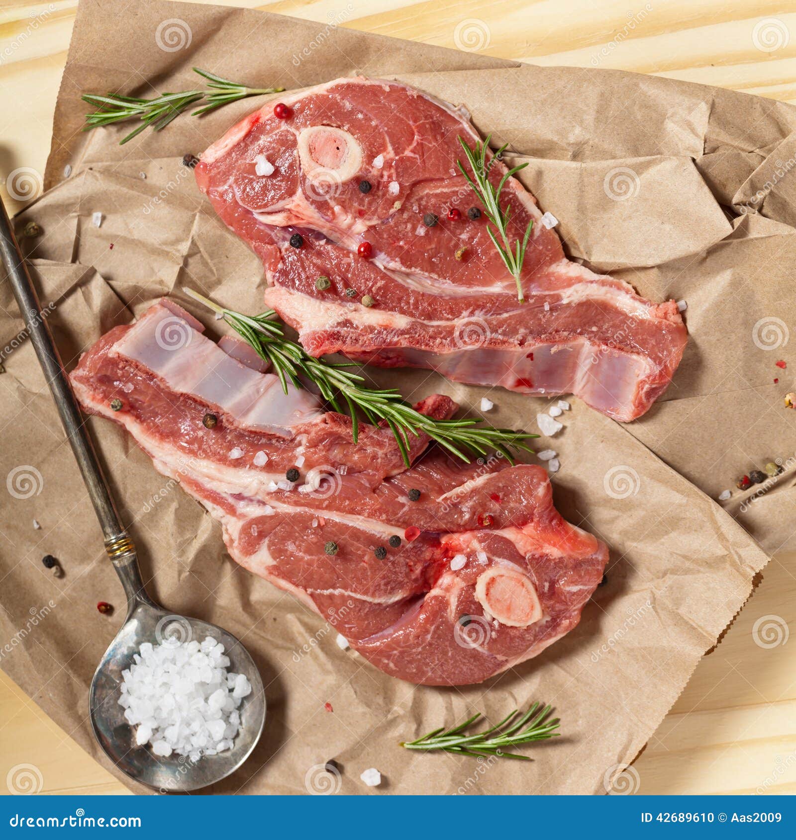 Raw Lamb stock photo. Image of bone, portion, cutlet - 42689610
