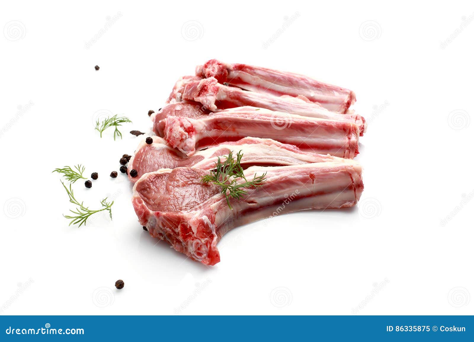 Raw Lamb chops stock image. Image of salt, food, chops - 86335875