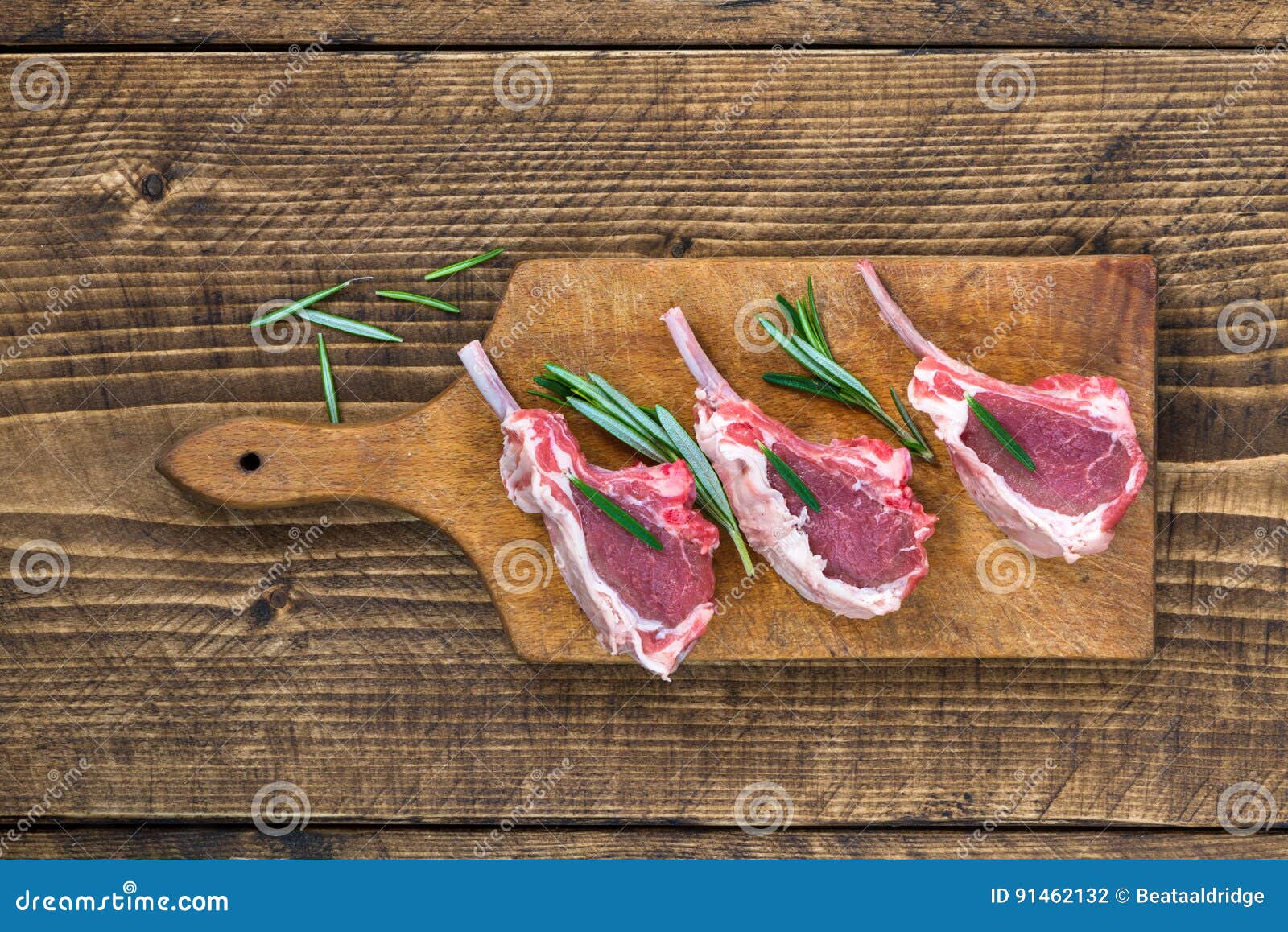 Raw lamb chops stock photo. Image of rosemary, mutton - 91462132