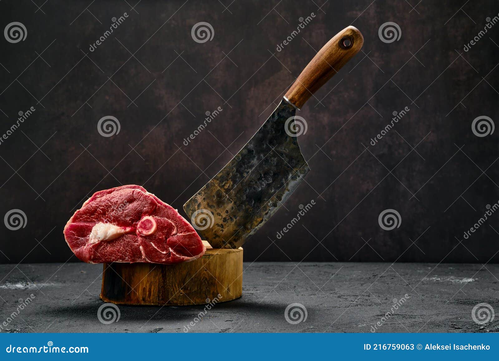 Raw Lamb Leg and Butcher Cleaver Stock Image - Image of muscle, detail ...