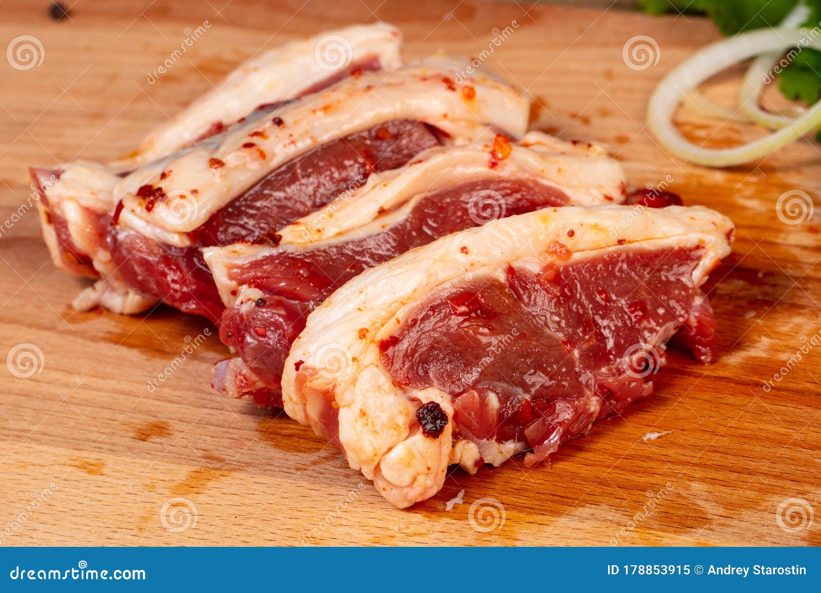 Raw lamb meat stock image. Image of rosemary, pepper - 178853915