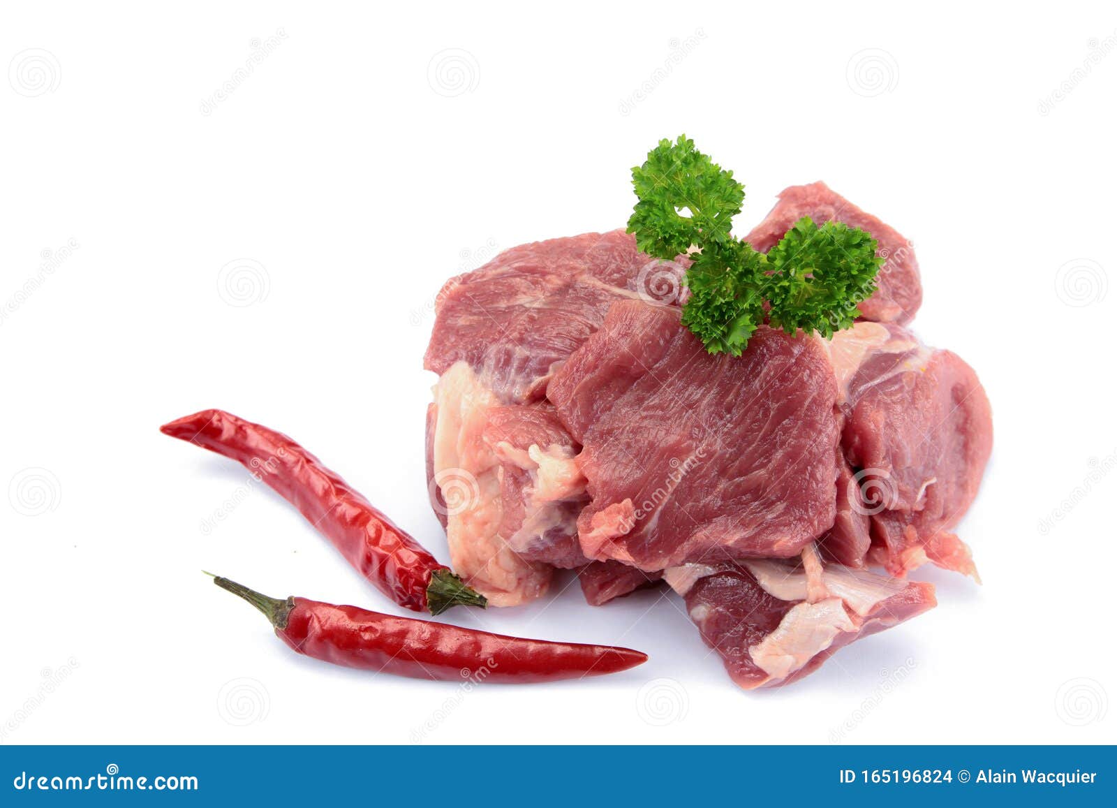 Raw lamb meat stock photo. Image of isolated, white - 165196824