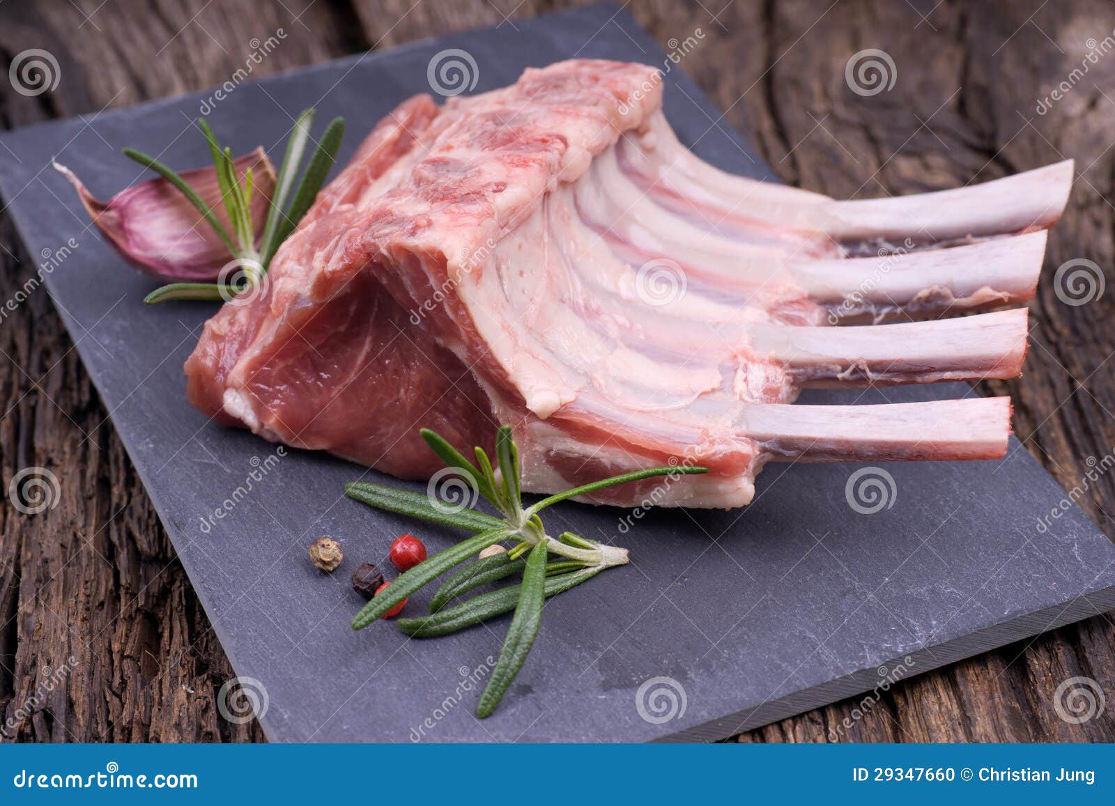 Raw lamb rack stock photo. Image of lamp, herbs, lamb - 29347660