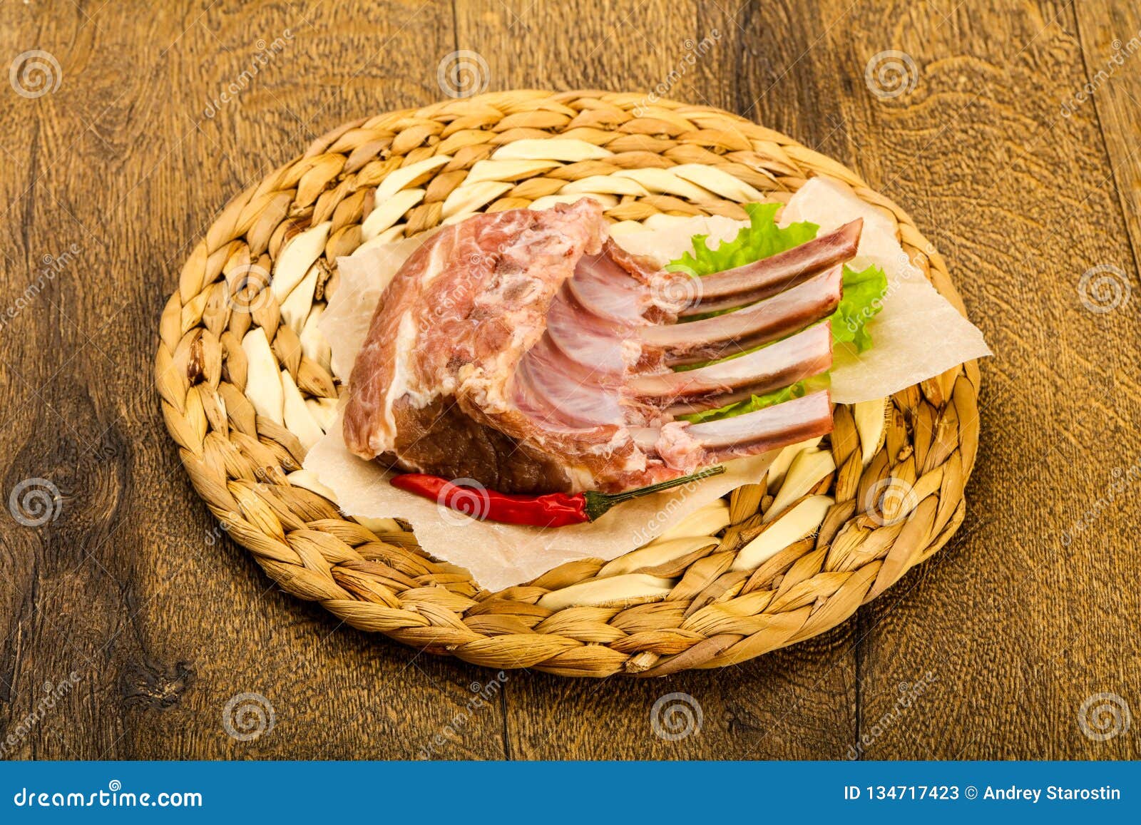 Raw lamb ribs stock image. Image of wooden, meal, lamb - 134717423