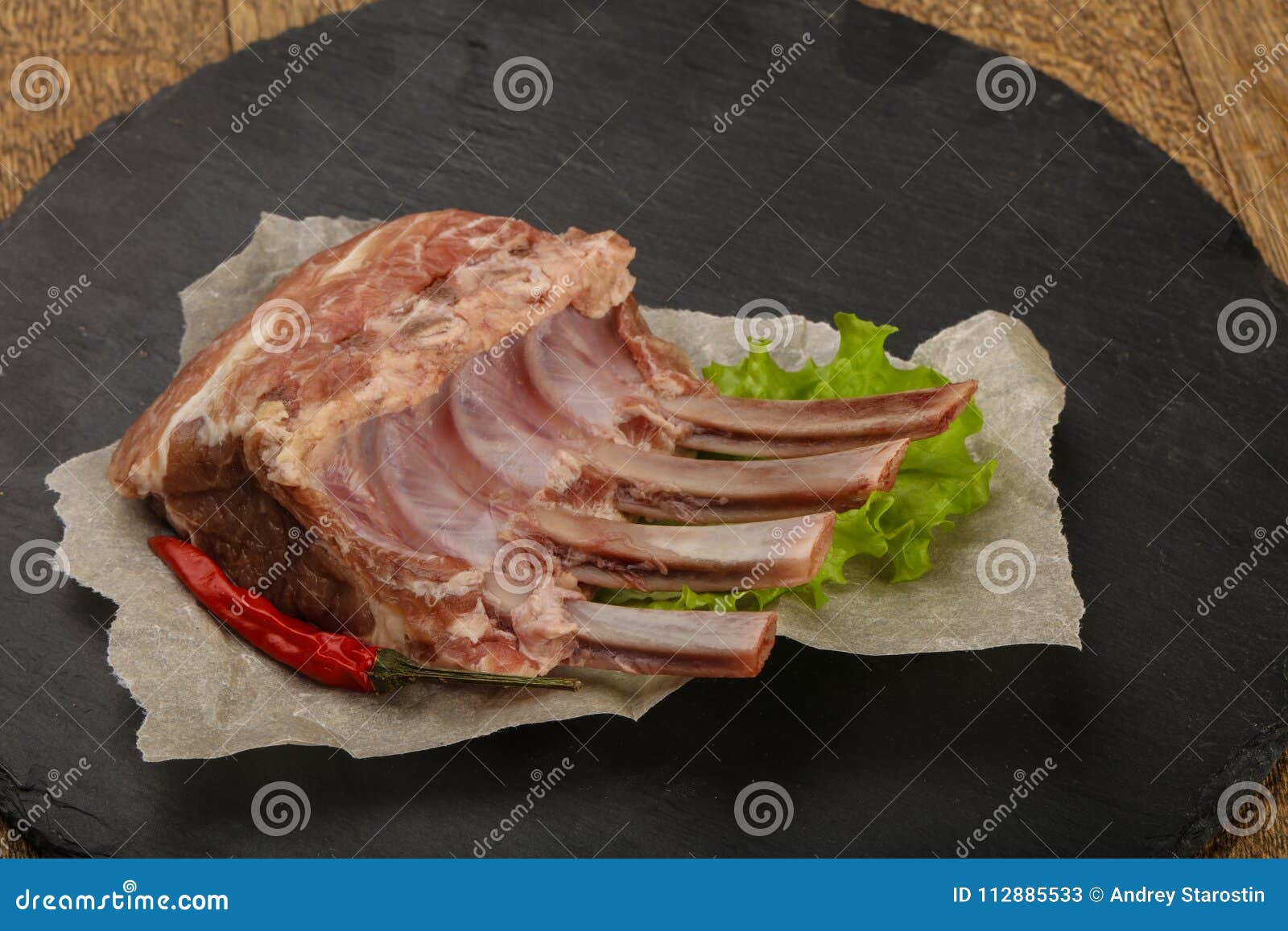 Raw lamb ribs stock image. Image of meal, uncooked, white - 112885533