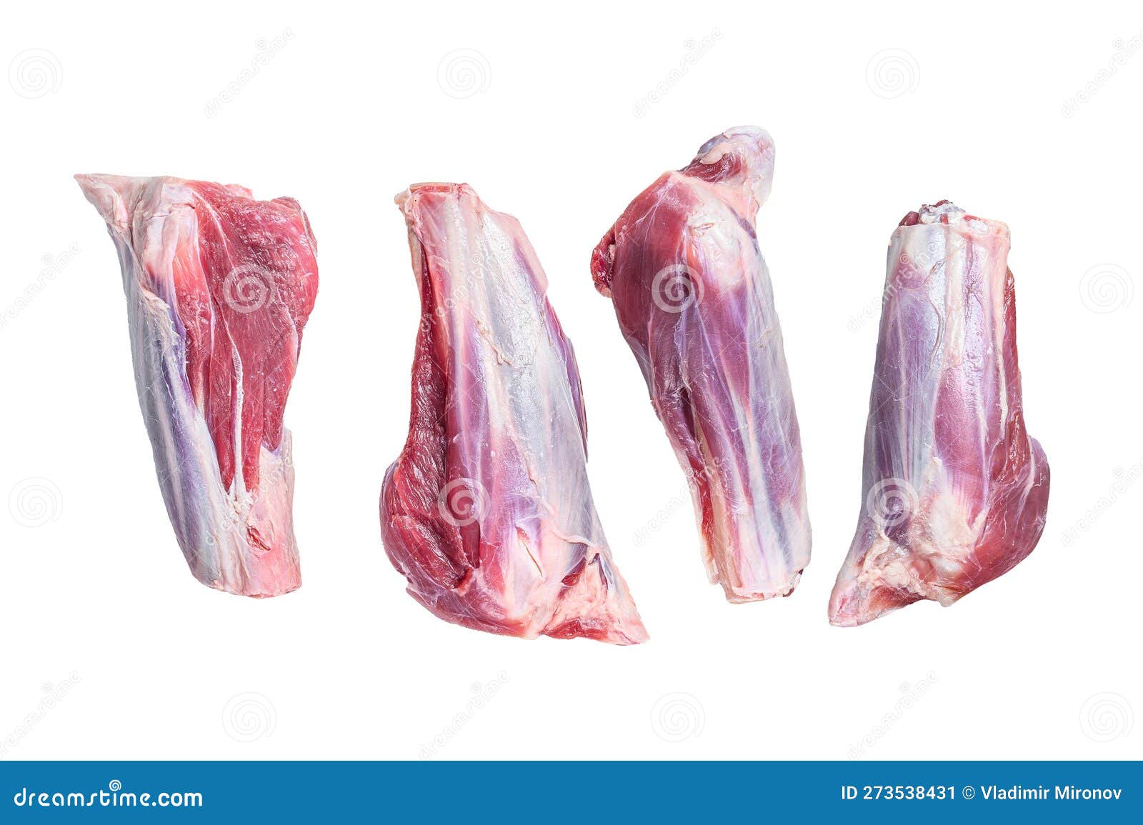 Raw Lamb Shanks Meat on Stone Table. Isolated on White Background ...