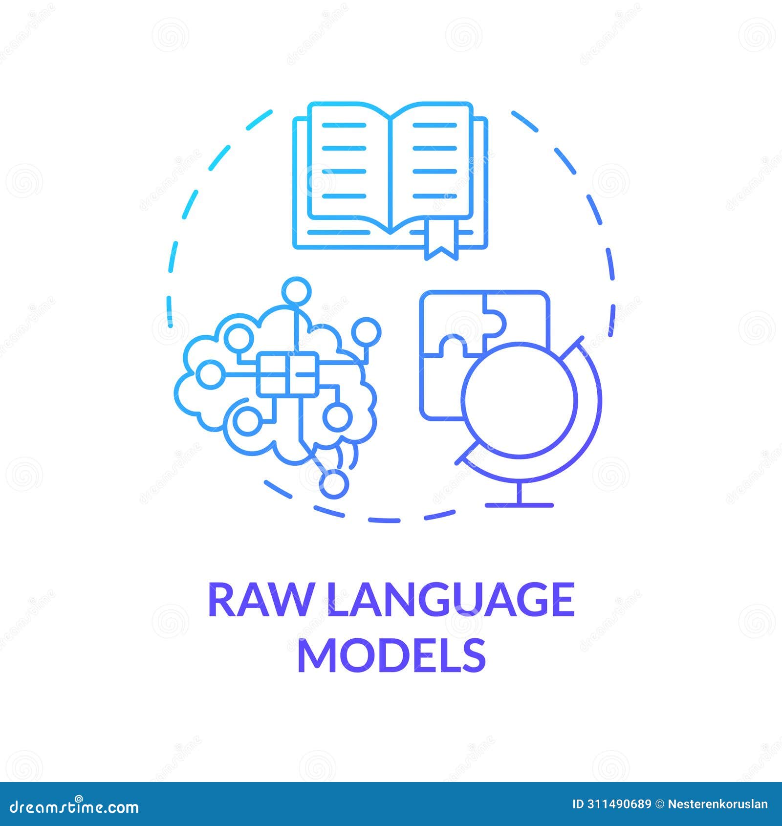 Raw Language Models Blue Gradient Concept Icon Stock Illustration ...