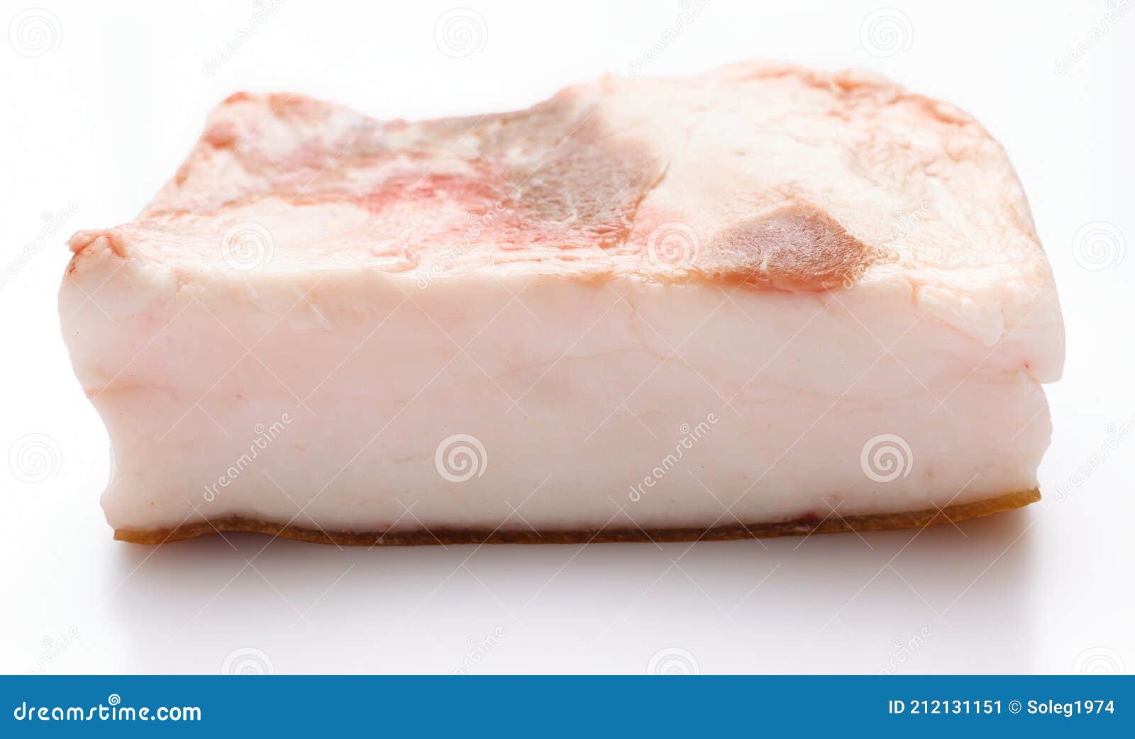 Raw Lard Piece on White Background, Pork Fat Stock Image - Image of ...