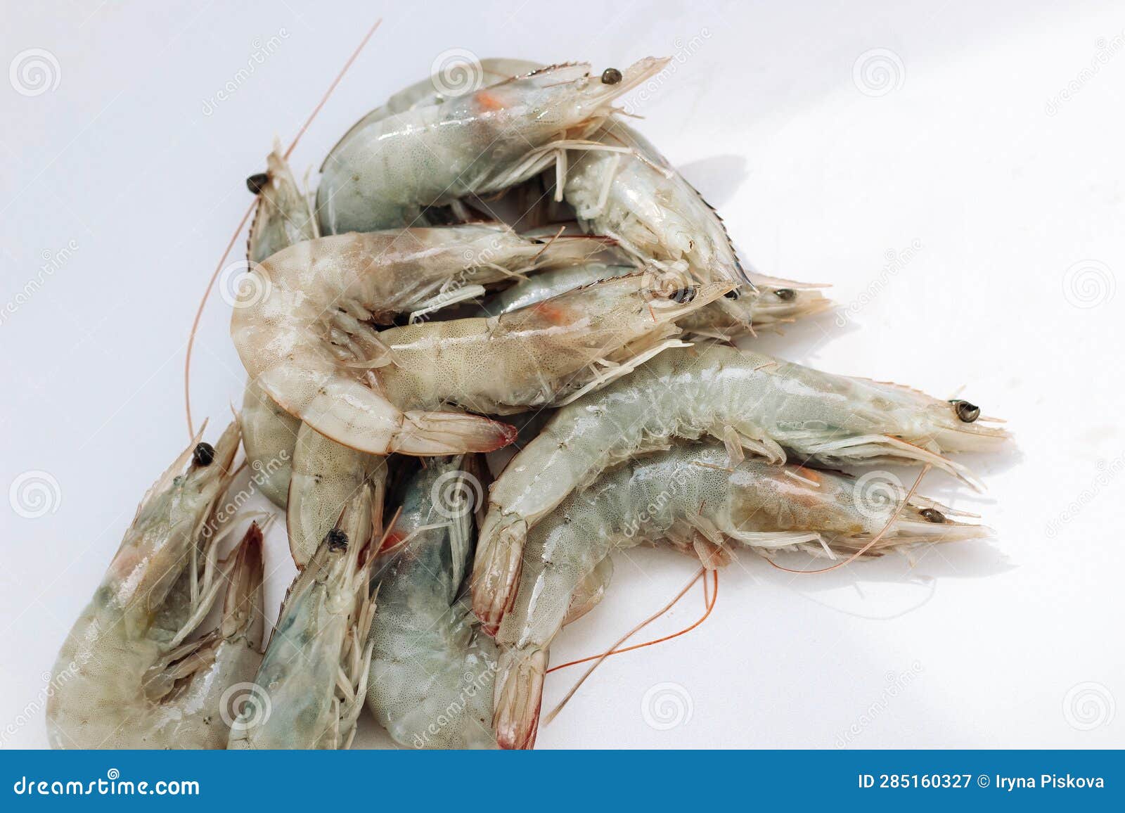 Raw Large King Prawns on a Plate Stock Image - Image of crustacean ...