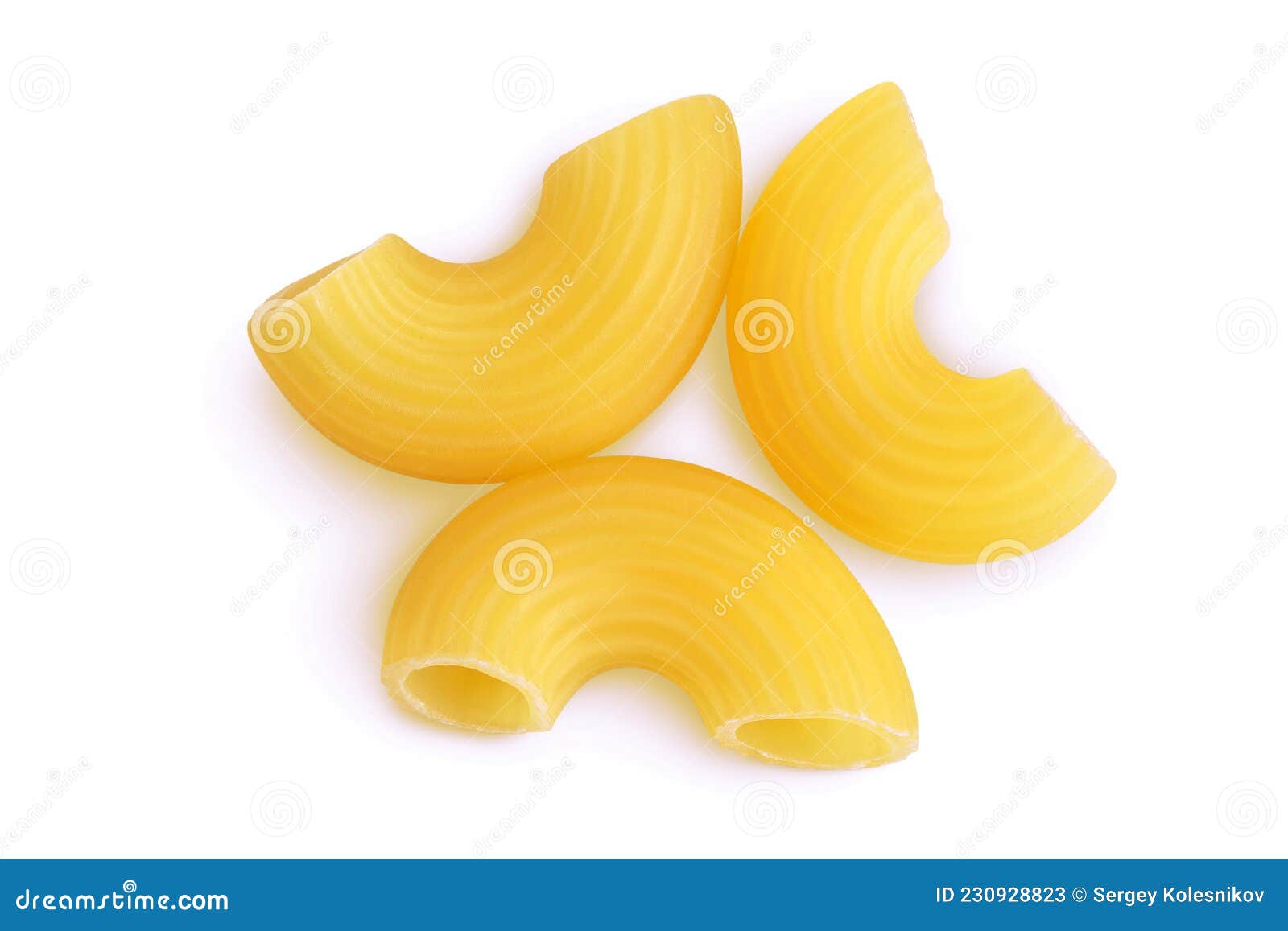 Raw Macaroni Pasta Isolated on White Background with Clipping Path and ...