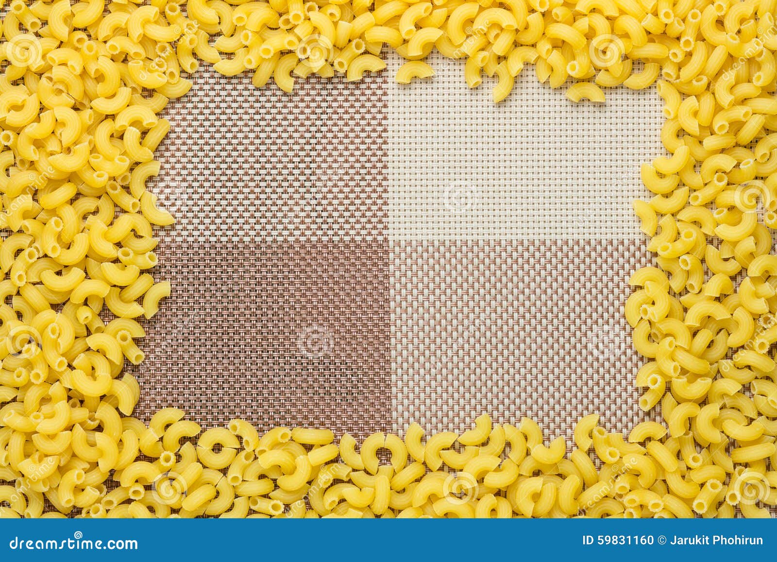 Raw Macaroni Putting a Picture Frame. Stock Photo - Image of life ...