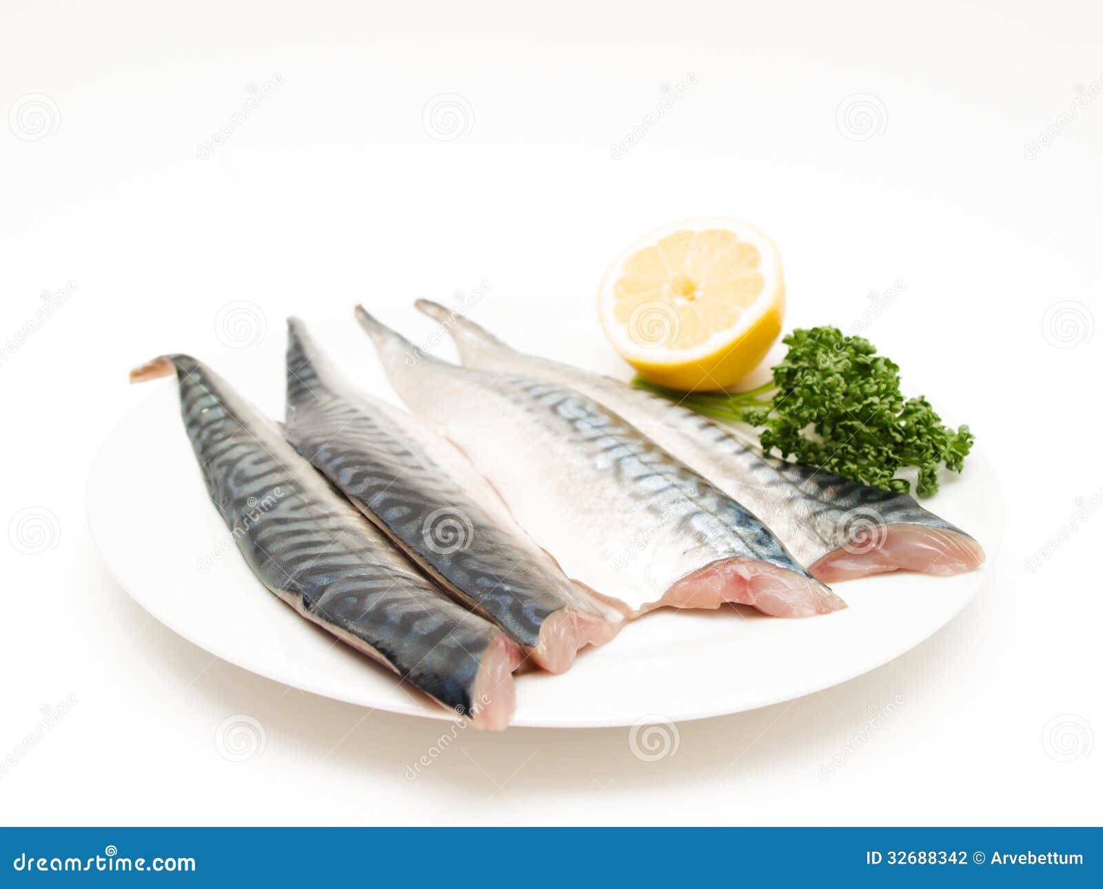 Raw mackerel fish filet stock photo. Image of food, fish - 32688342