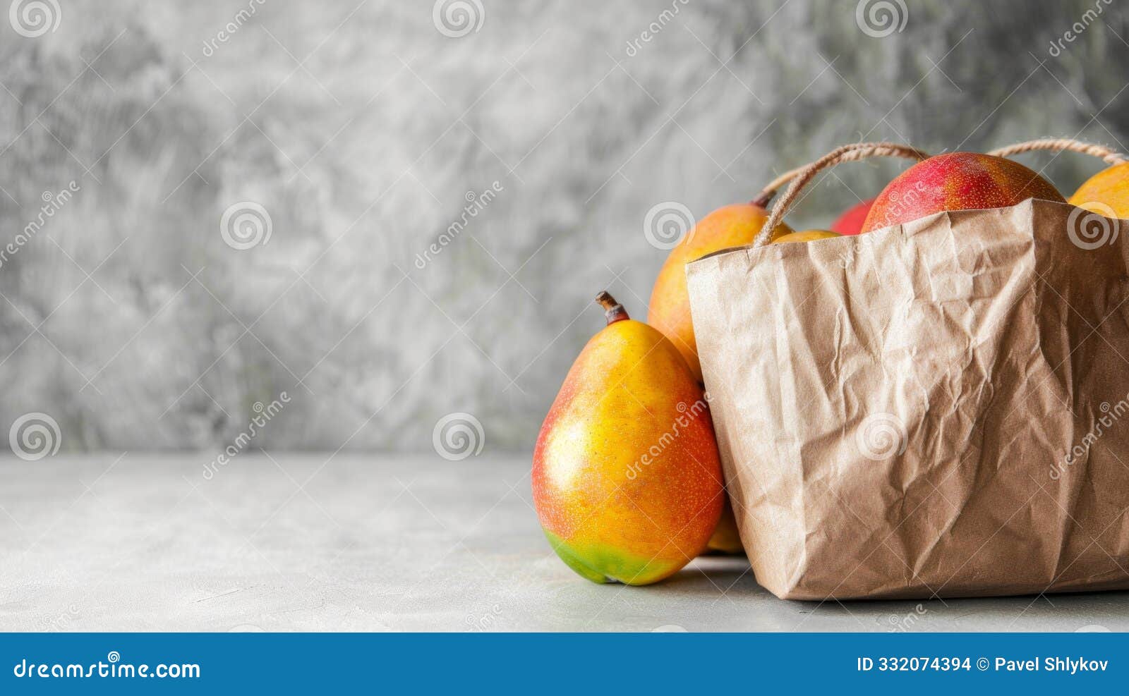 Raw Mango in a paper bag stock photo. Image of mango - 332074394