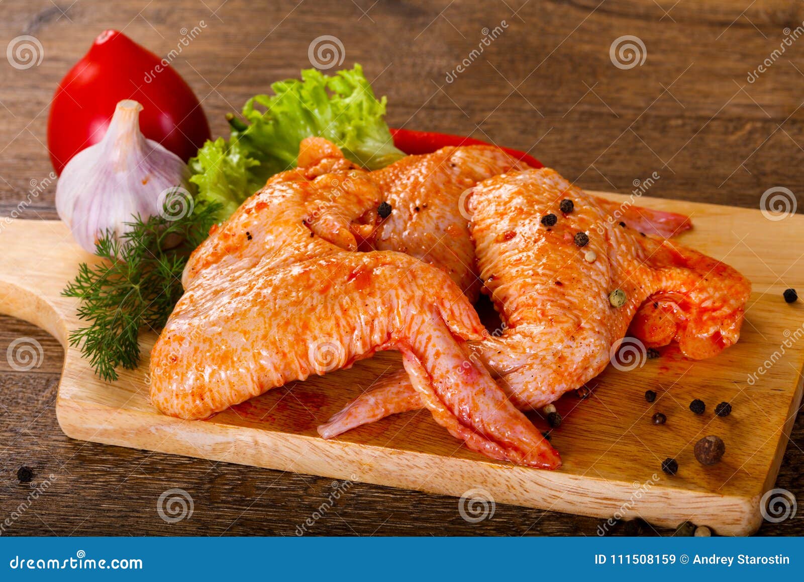 Raw Marinated Chicken Wings Stock Image - Image of marinated, party ...