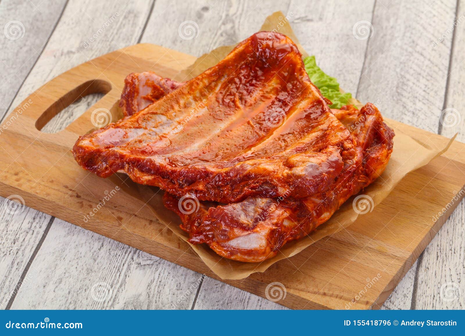 Raw marinated pork ribs stock photo. Image of fresh - 155418796