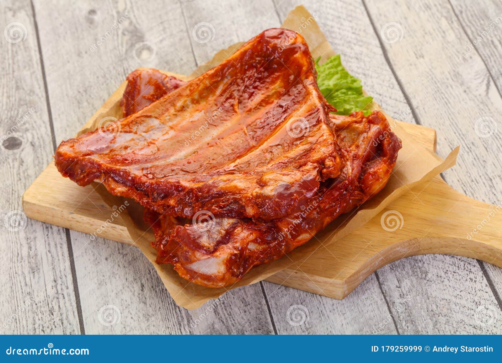 Raw marinated pork ribs stock image. Image of muscle - 179259999