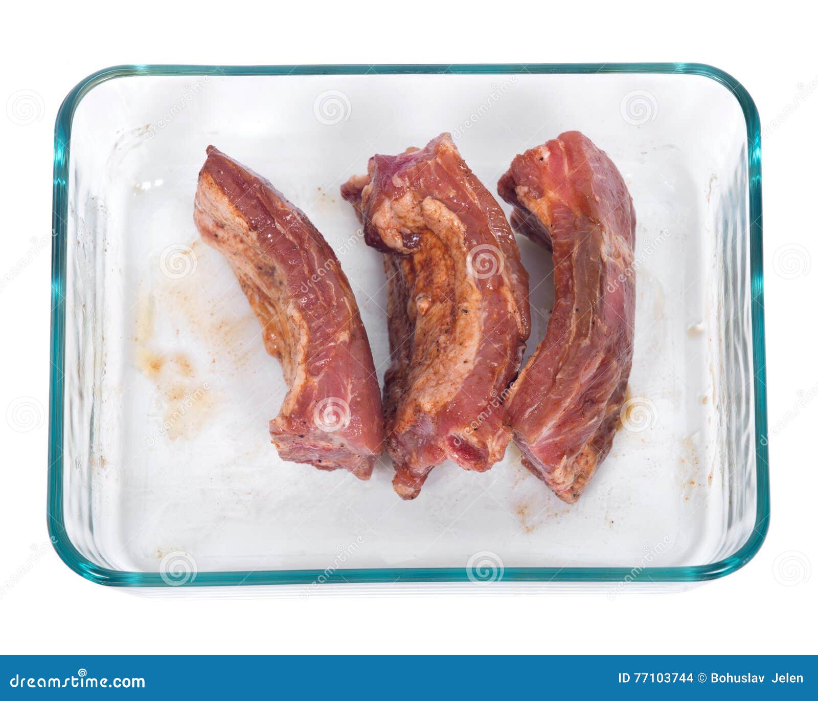 Raw marinated ribs stock photo. Image of board, cooking - 77103744