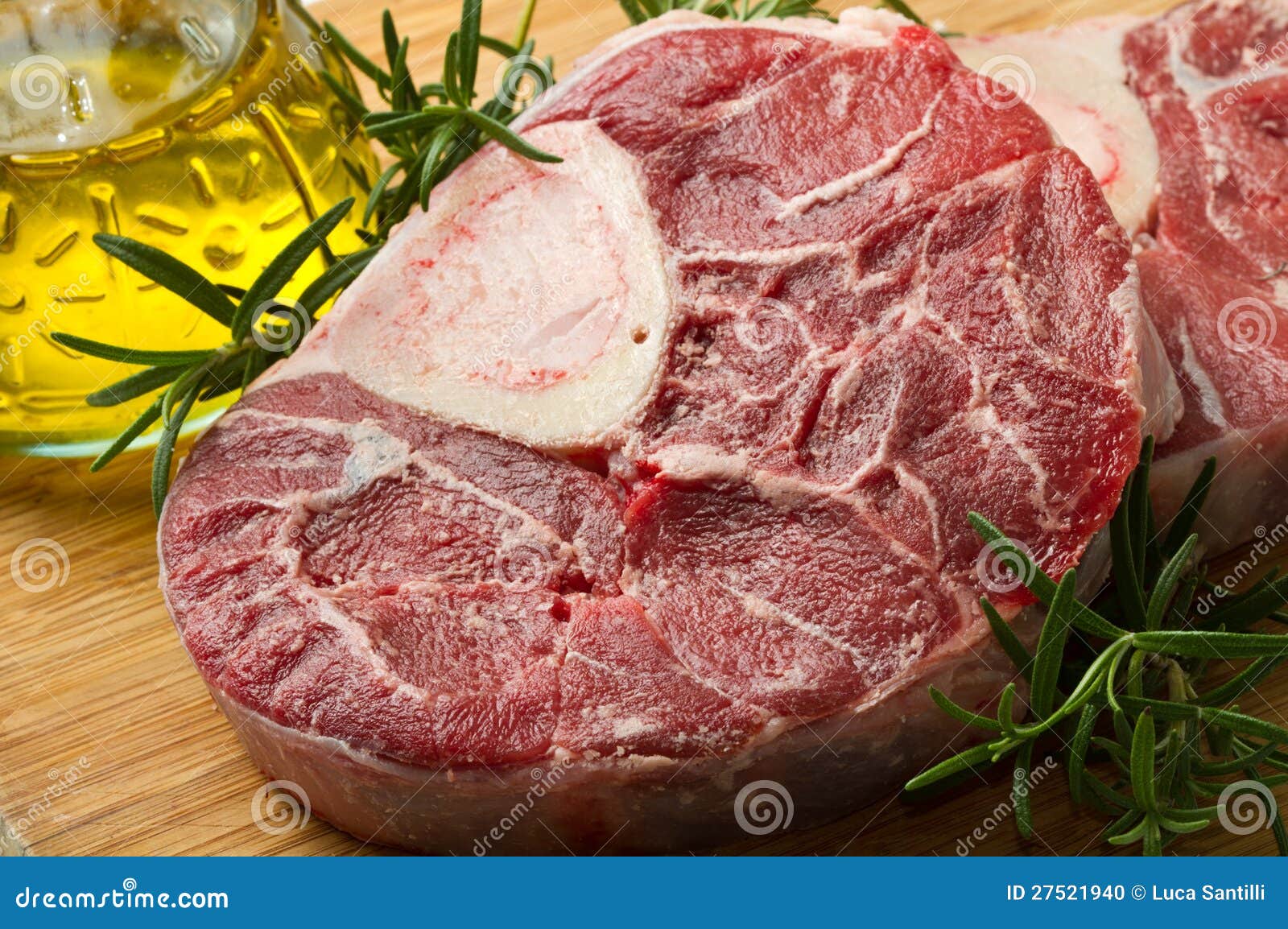 Raw Marrowbone on Wooden Board with Rosemary Stock Photo - Image of ...