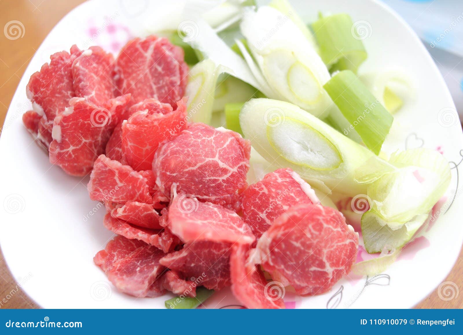 Quick-fried Beef with Scallions Stock Image - Image of dinner, butcher ...