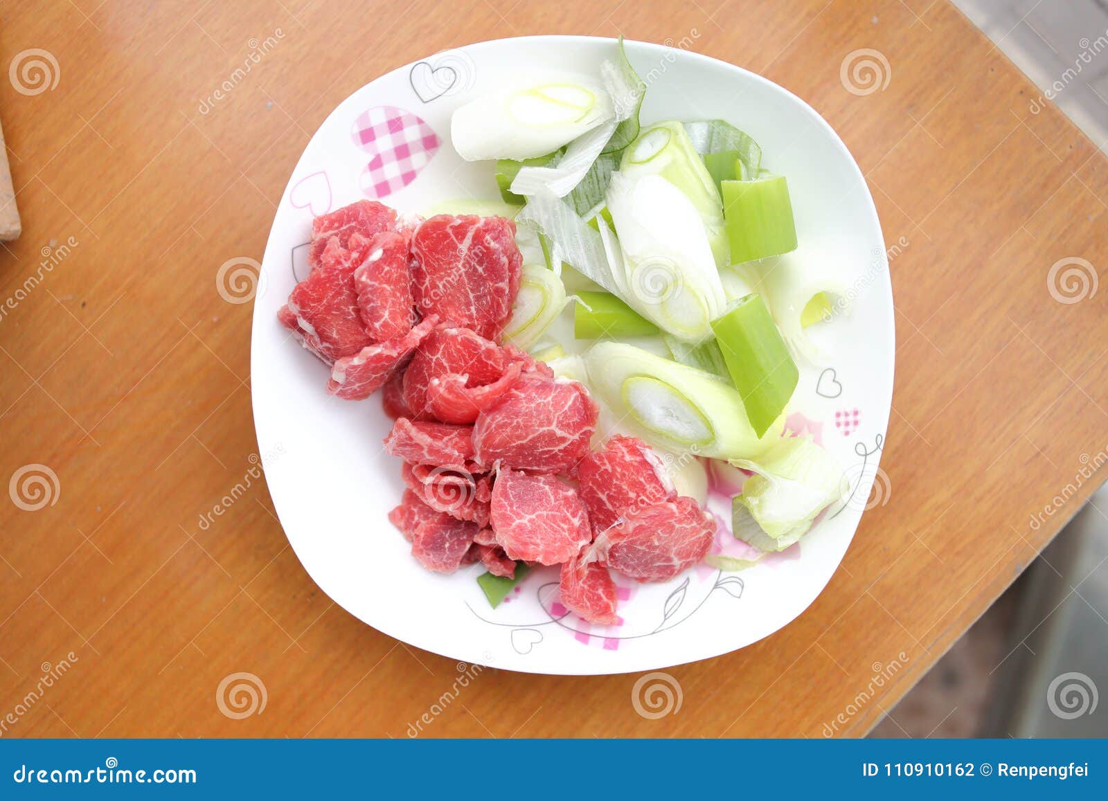 Quick-fried Beef with Scallions Stock Photo - Image of cook, barbecue ...
