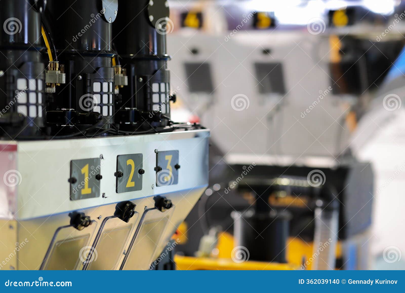 Raw Material Dosing System for Extrusion Lines Stock Photo - Image of ...