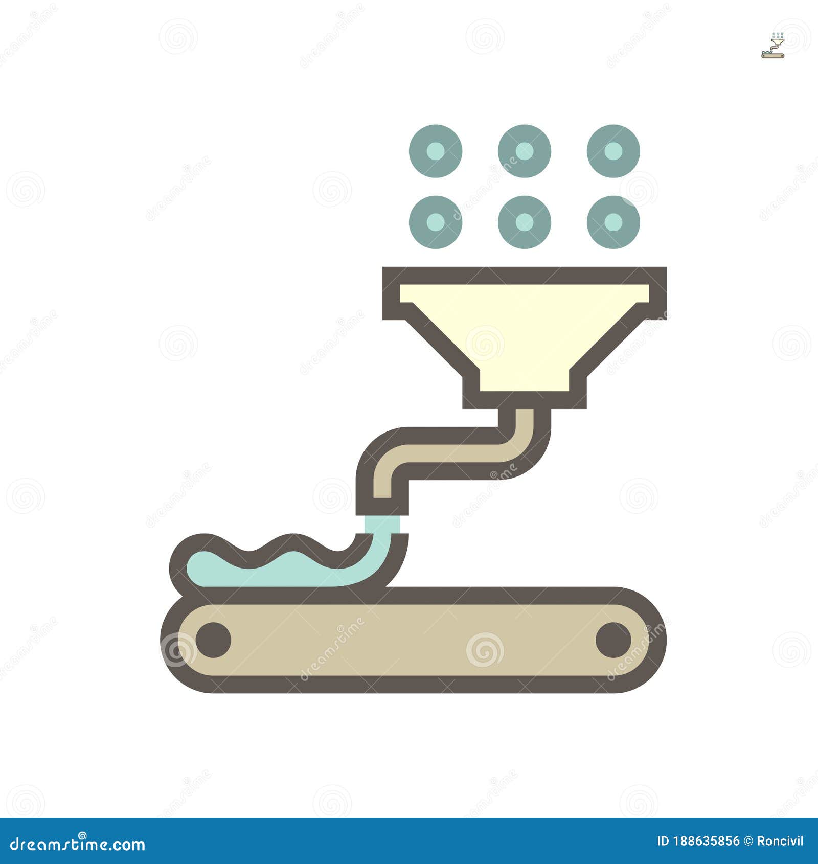 Food Processing Industry Icon. Automated Line Confectionery. Vector ...