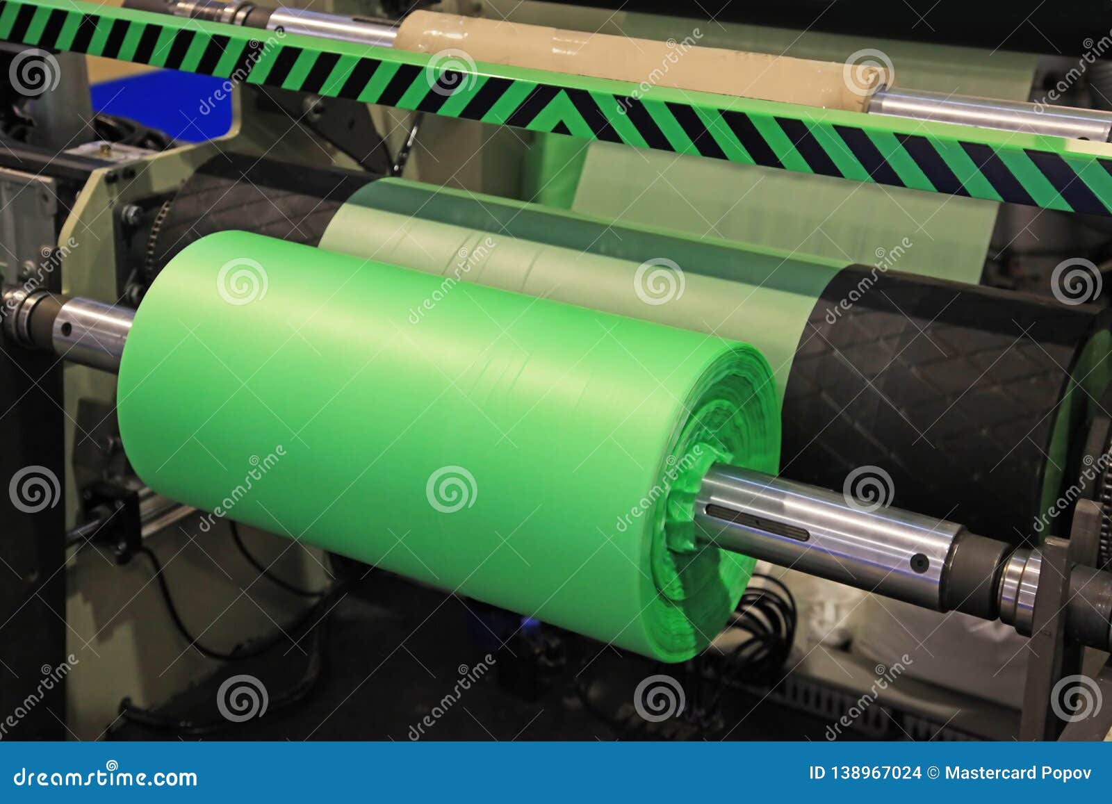 Production of plastic bags stock photo. Image of industry - 138967024