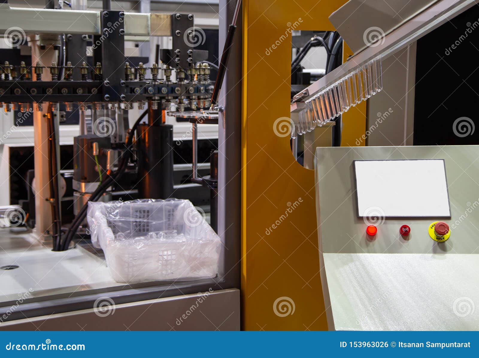 Raw Material of Plastic Bottle on Blowing Machine Stock Photo - Image ...
