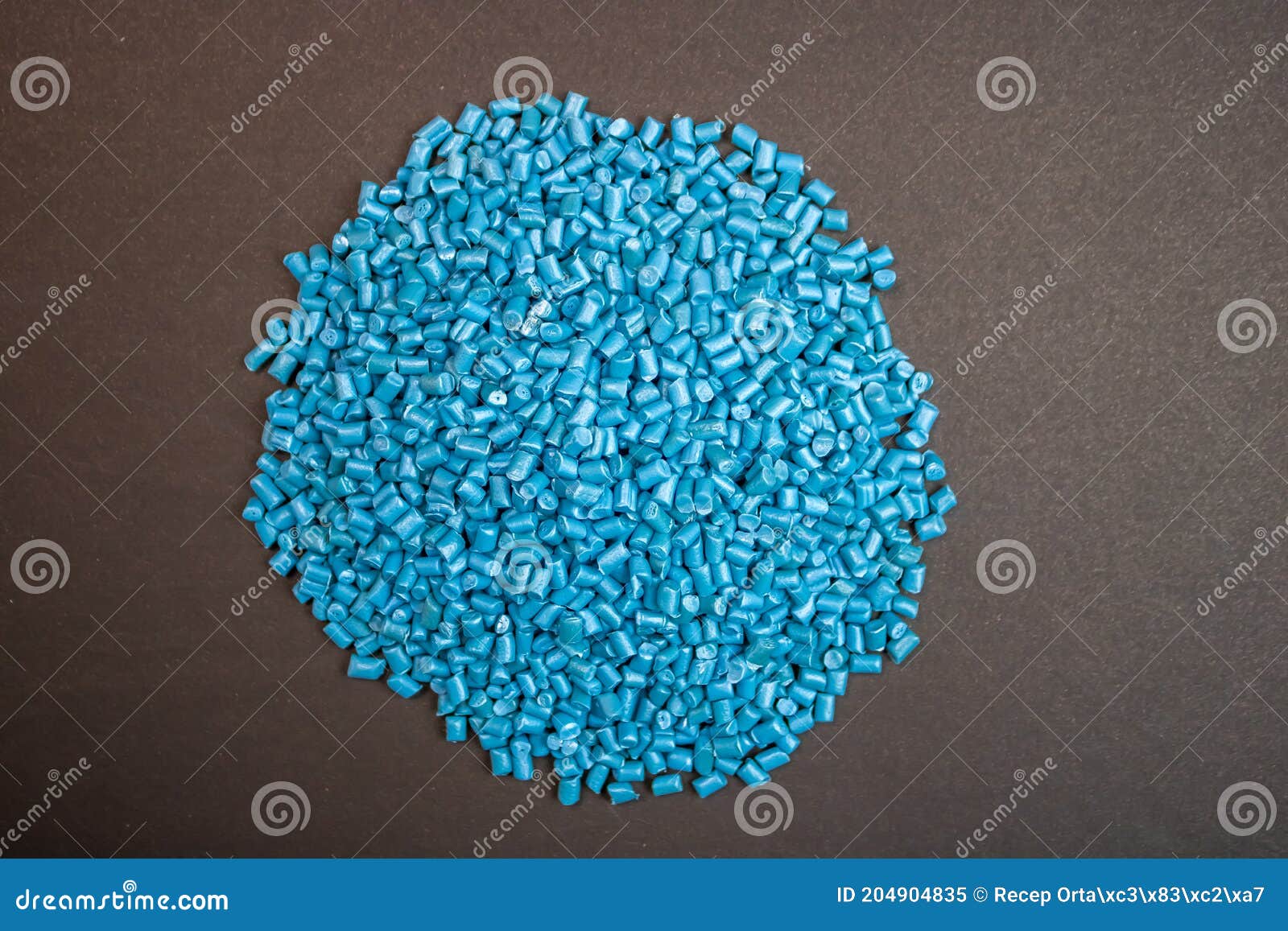 Raw Material Plastic Granules Light Blue Cyan, Close-up Raw Material ...