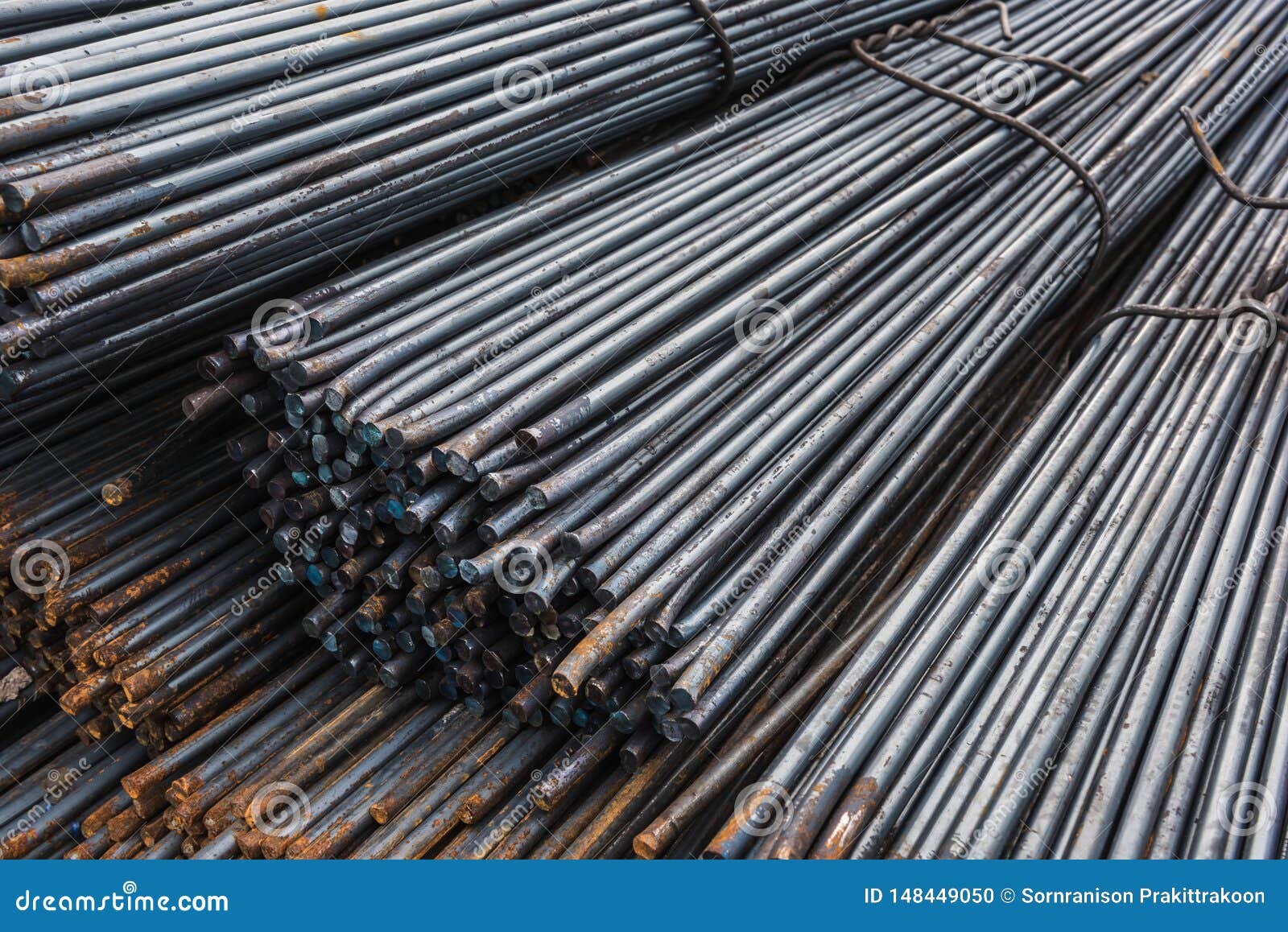 Raw Material Rebar for Reinforcement Concrete Structure Stock Photo ...