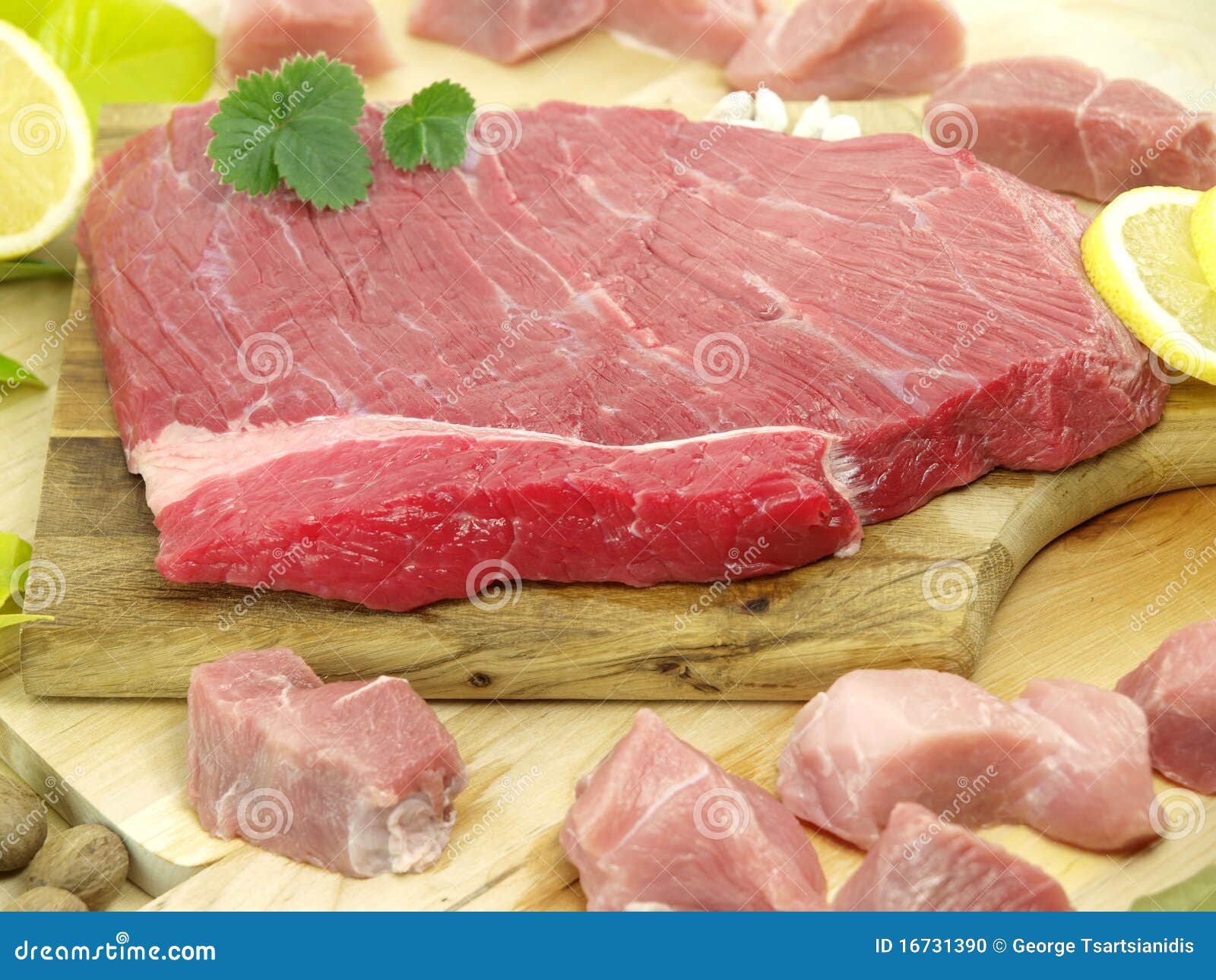 Raw meat stock photo. Image of fresh, pork, fillet, board - 16731390