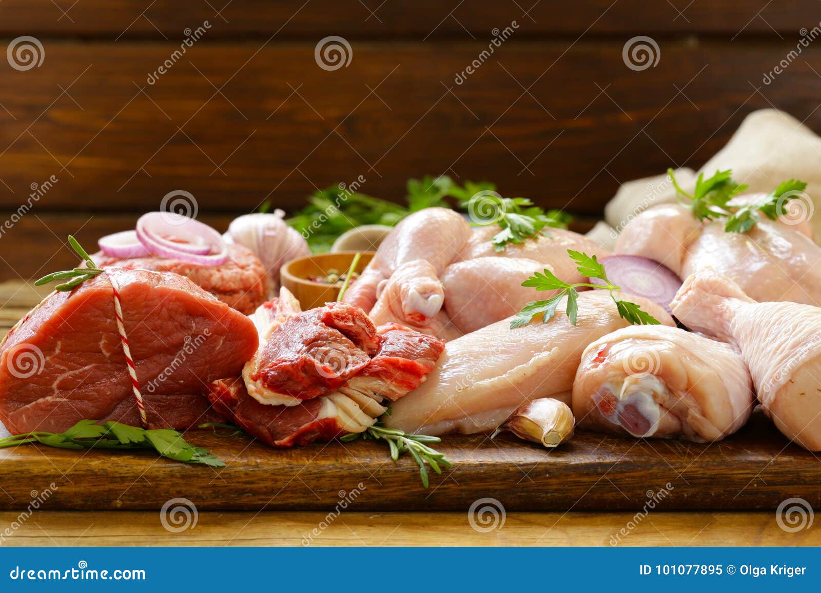Raw Meat Assortment - Beef, Lamb, Chicken Stock Image - Image of ...
