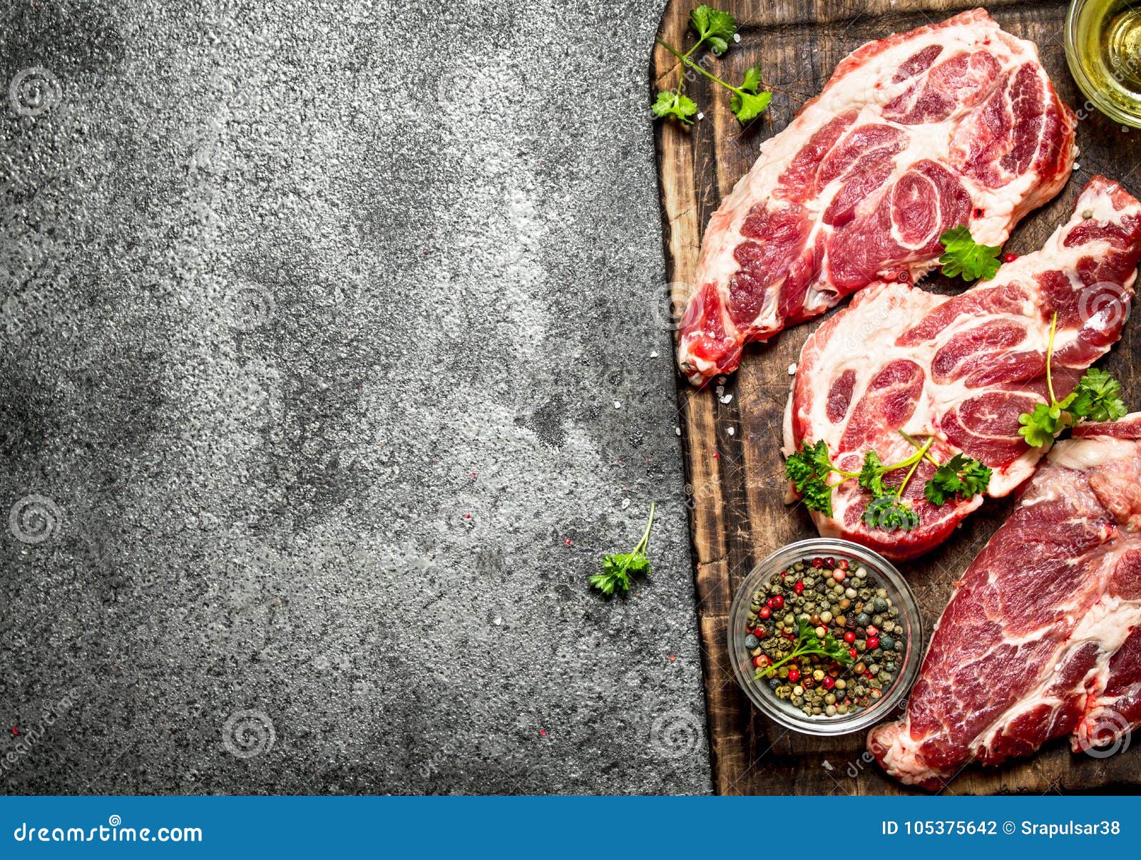 Raw meat stock photo. Image of chop, seasoning, butcher - 105375642