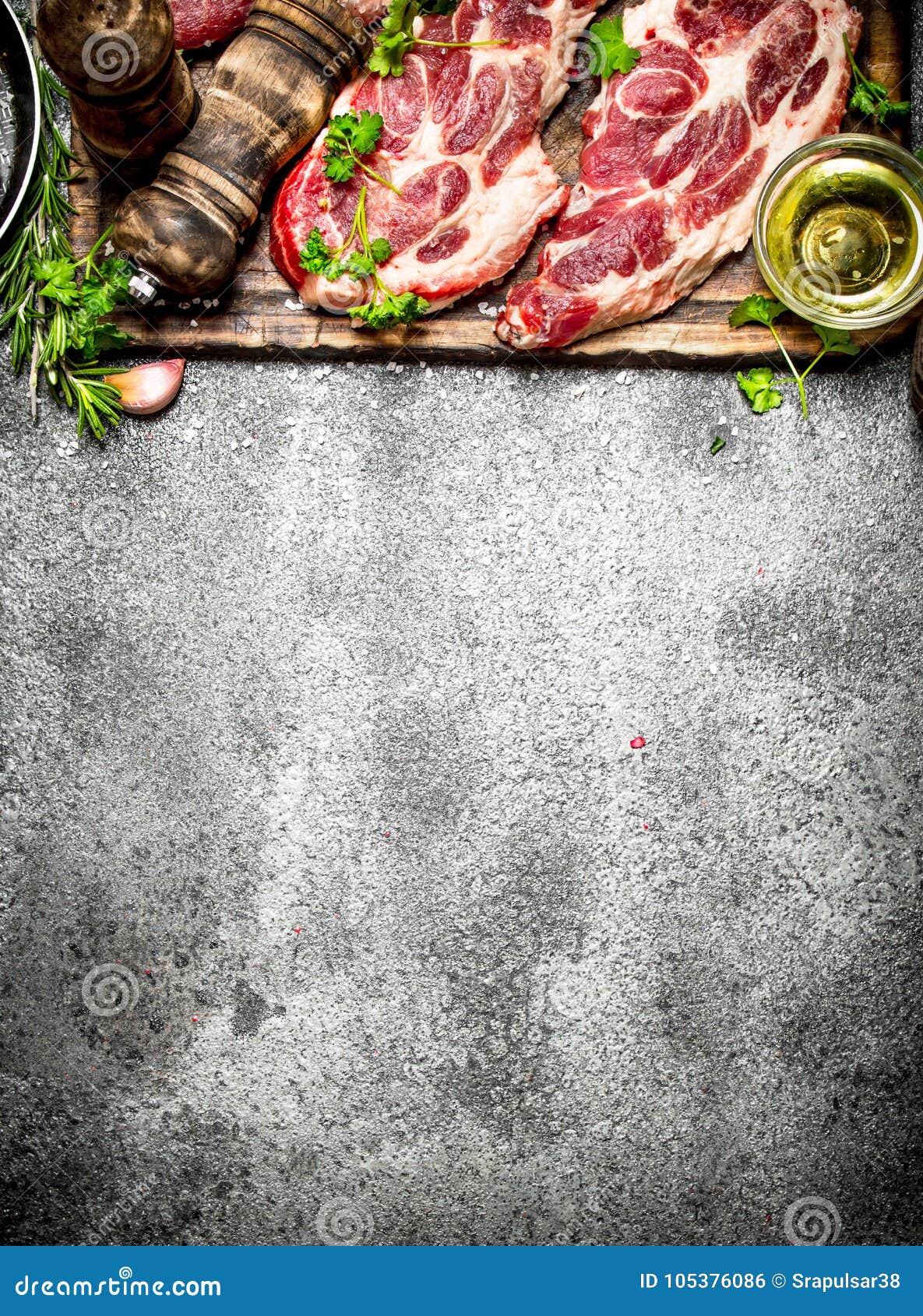 Raw meat stock photo. Image of ingredient, parsley, herb - 105376086