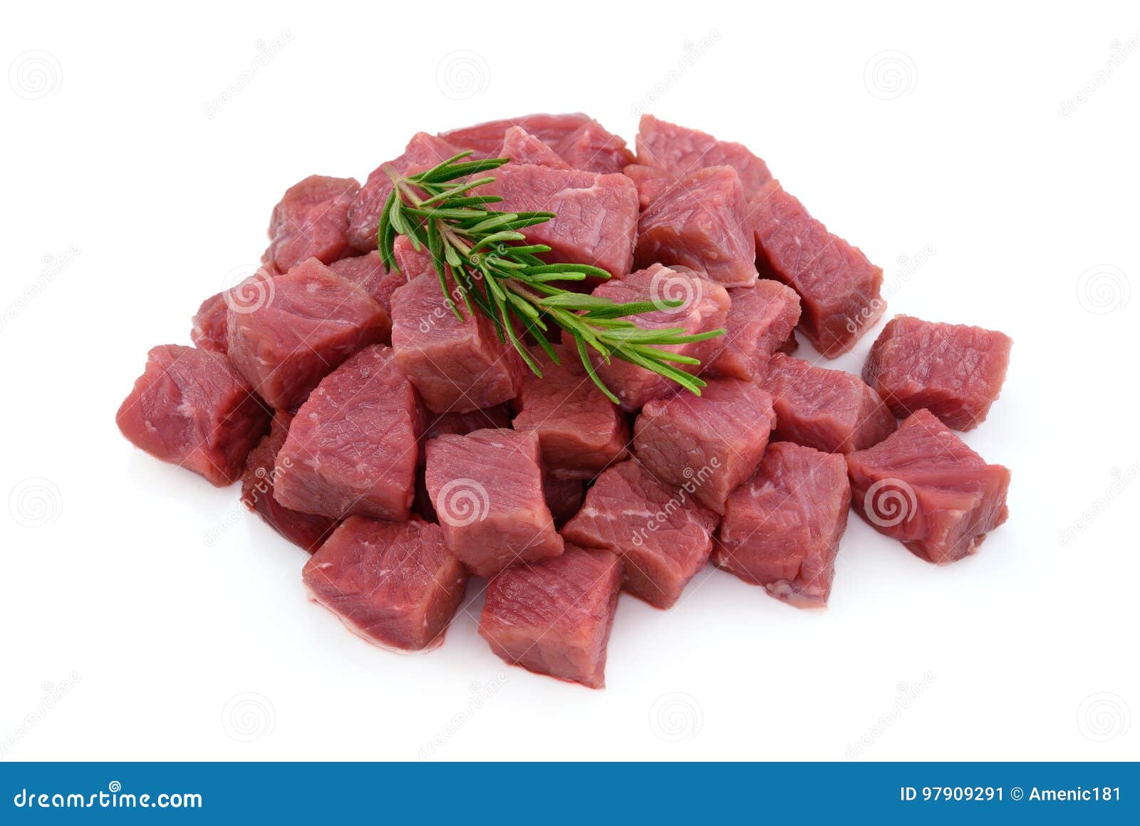 Raw Meat, Beef Steak Sliced in Cubes Stock Image - Image of nutrition ...