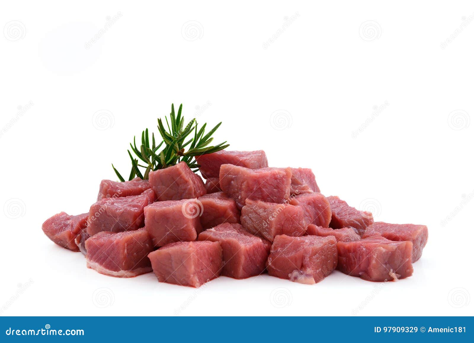 Raw Meat, Beef Steak Sliced in Cubes Stock Image - Image of ingredient ...