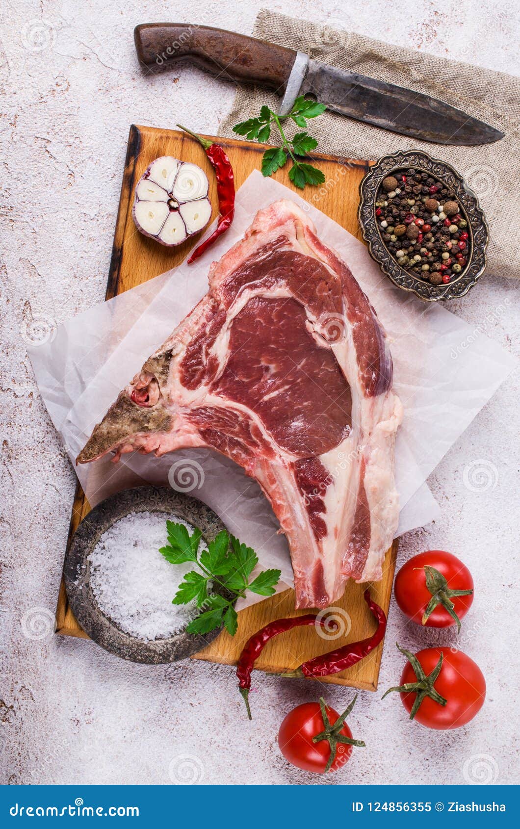Raw meat with bones stock image. Image of bones, grill - 124856355