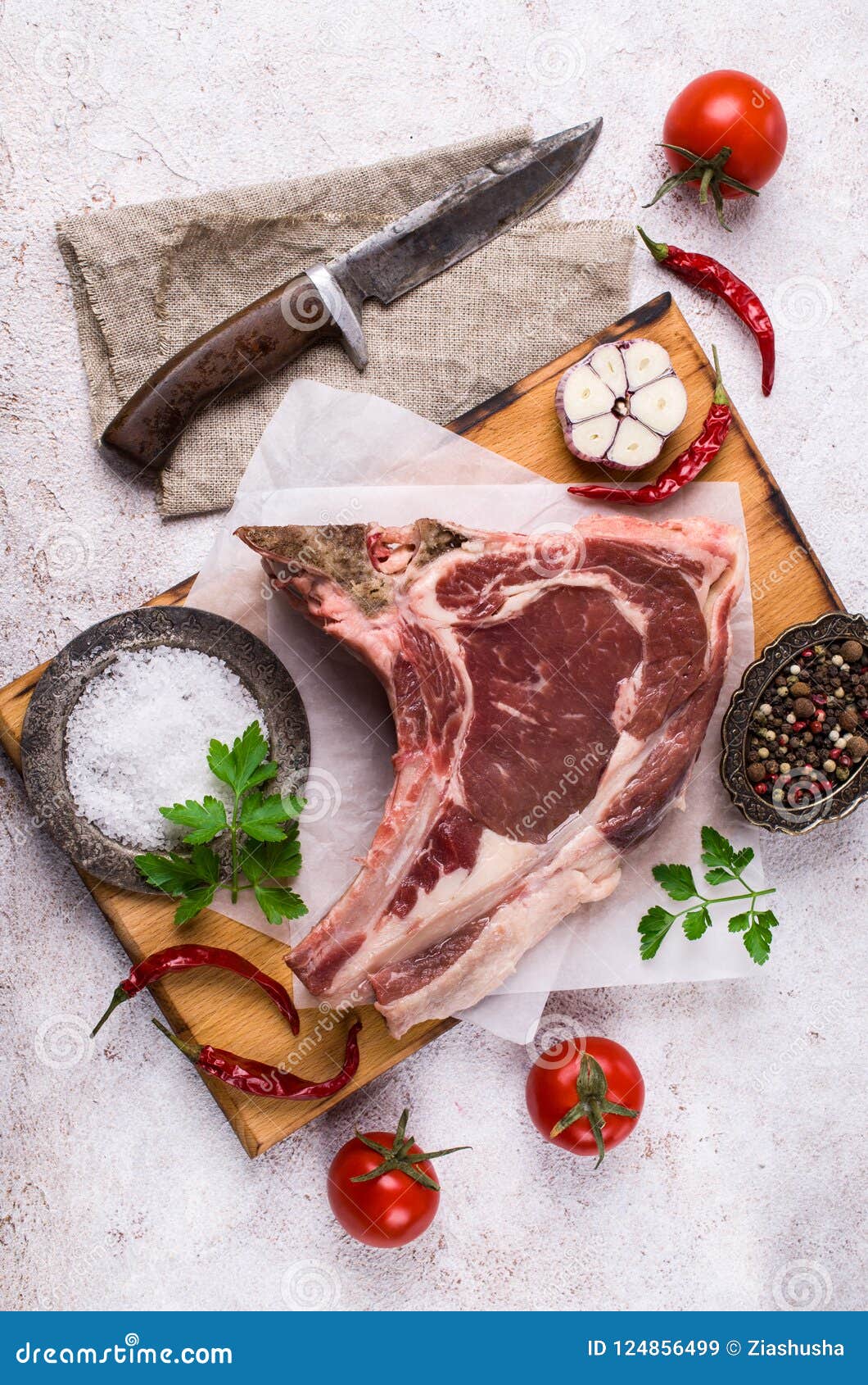 Raw meat with bones stock image. Image of fresh, chili - 124856499