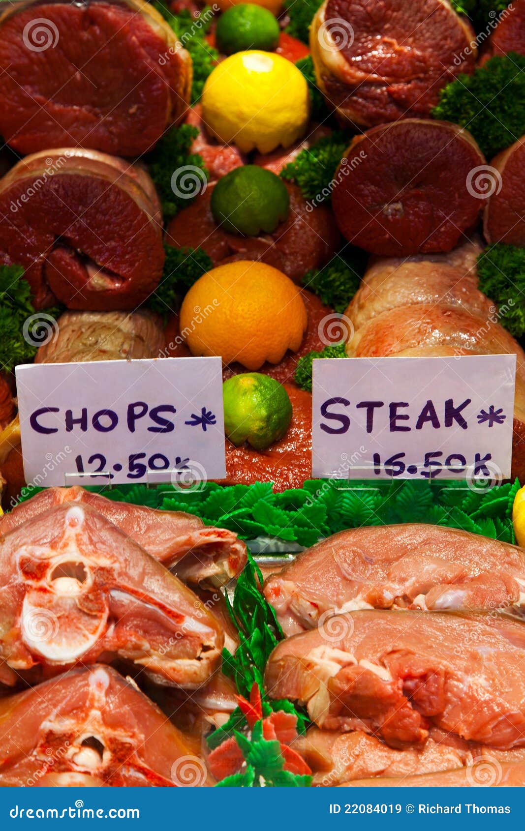 Raw Meat in a Butchers Shop Stock Image - Image of market, price: 22084019