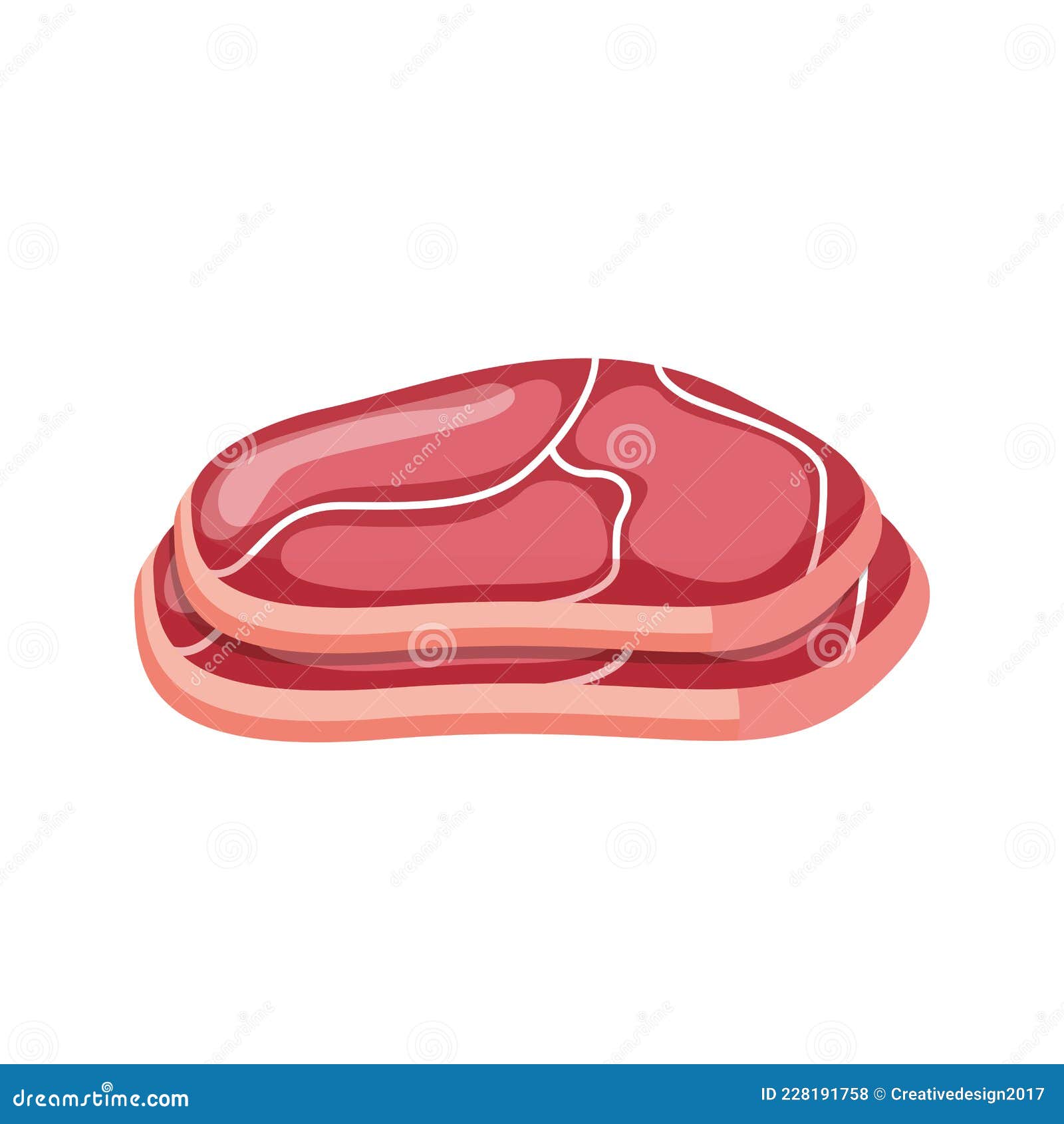 Raw meat cartoon stock vector. Illustration of freshness - 228191758