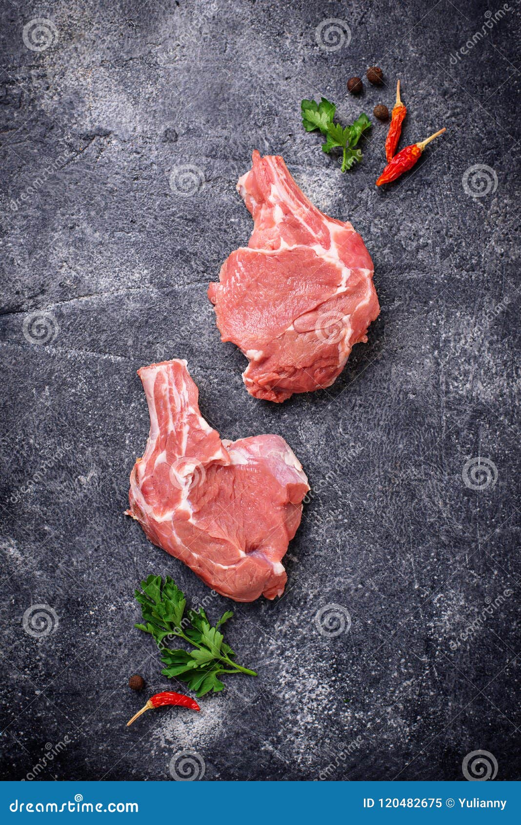 Raw Meat on Dark Background Stock Image - Image of calf, uncooked ...