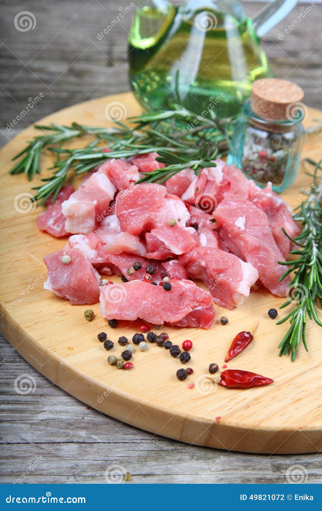 Raw meat, herbs and spices stock photo. Image of cross - 49821072