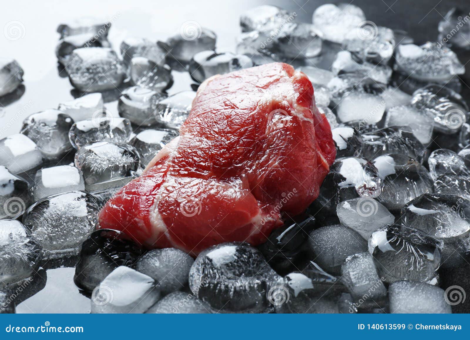 Raw meat and ice cubes stock image. Image of meat, freshness - 140613599