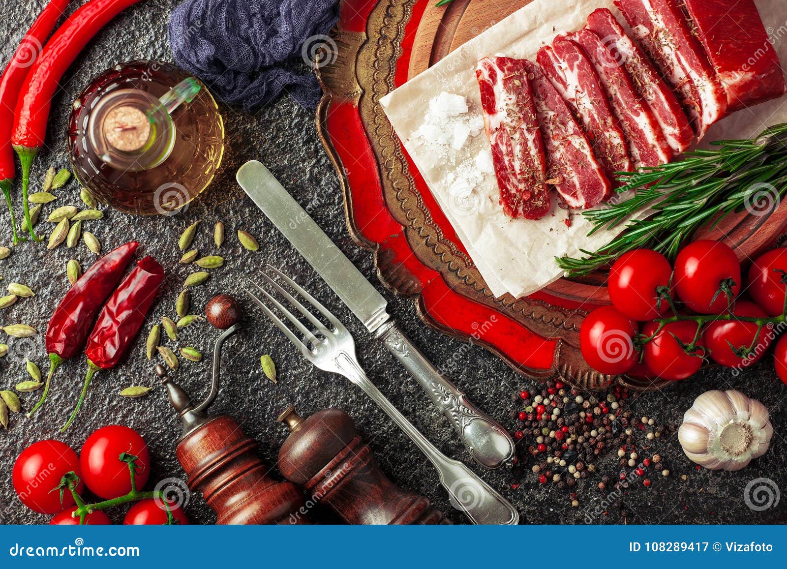 Raw meat on the kitchen stock image. Image of fresh - 108289417