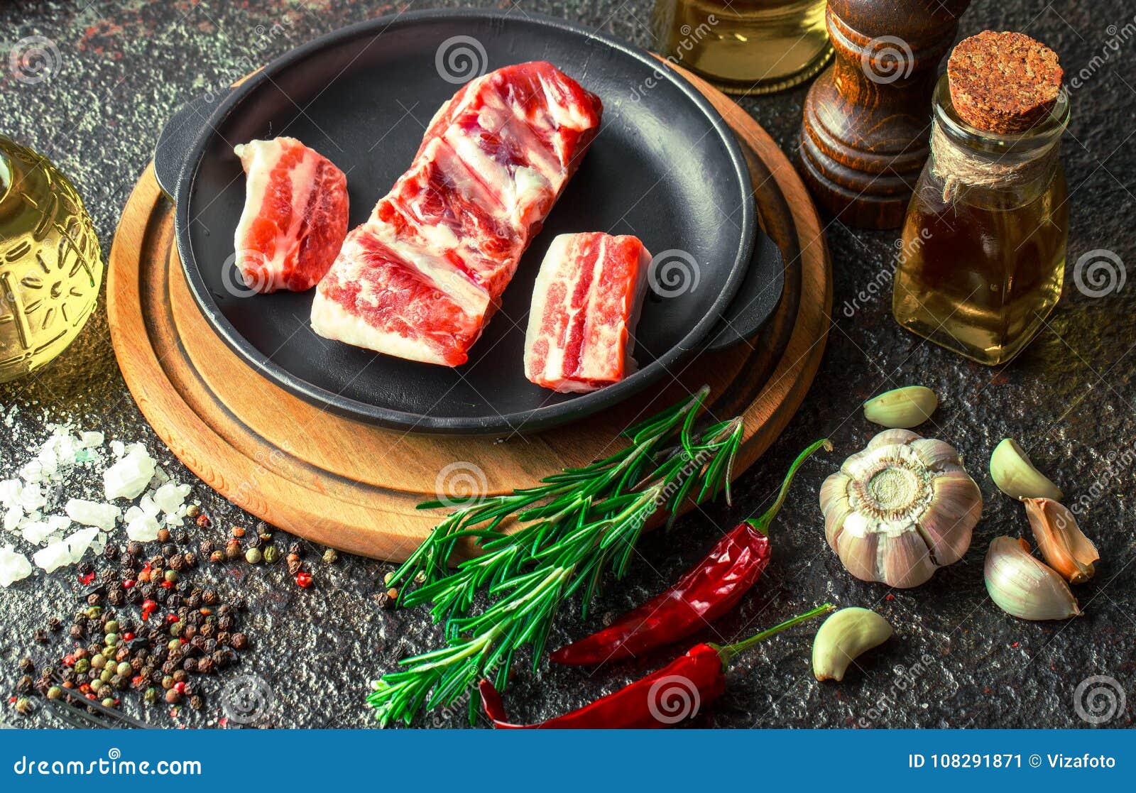 Raw meat on the kitchen stock image. Image of organic - 108291871