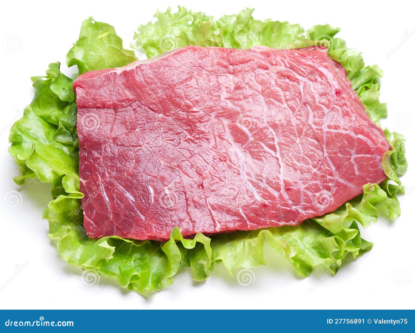 Raw Meat on Lettuce Leaves. Stock Image - Image of preparation, roast ...