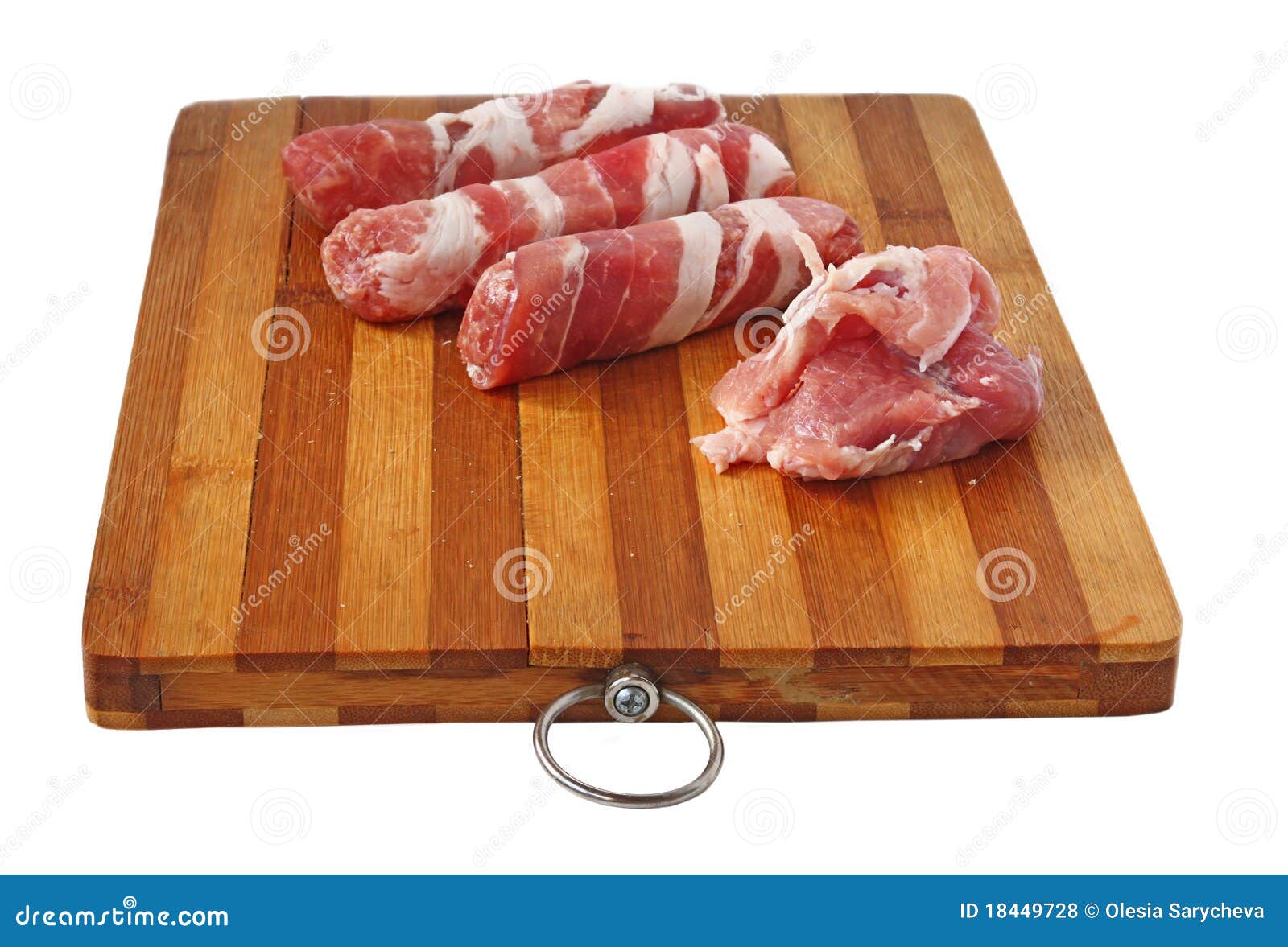 Raw Meat Loafs and Piece of Meat on a Plate Stock Photo - Image of ...
